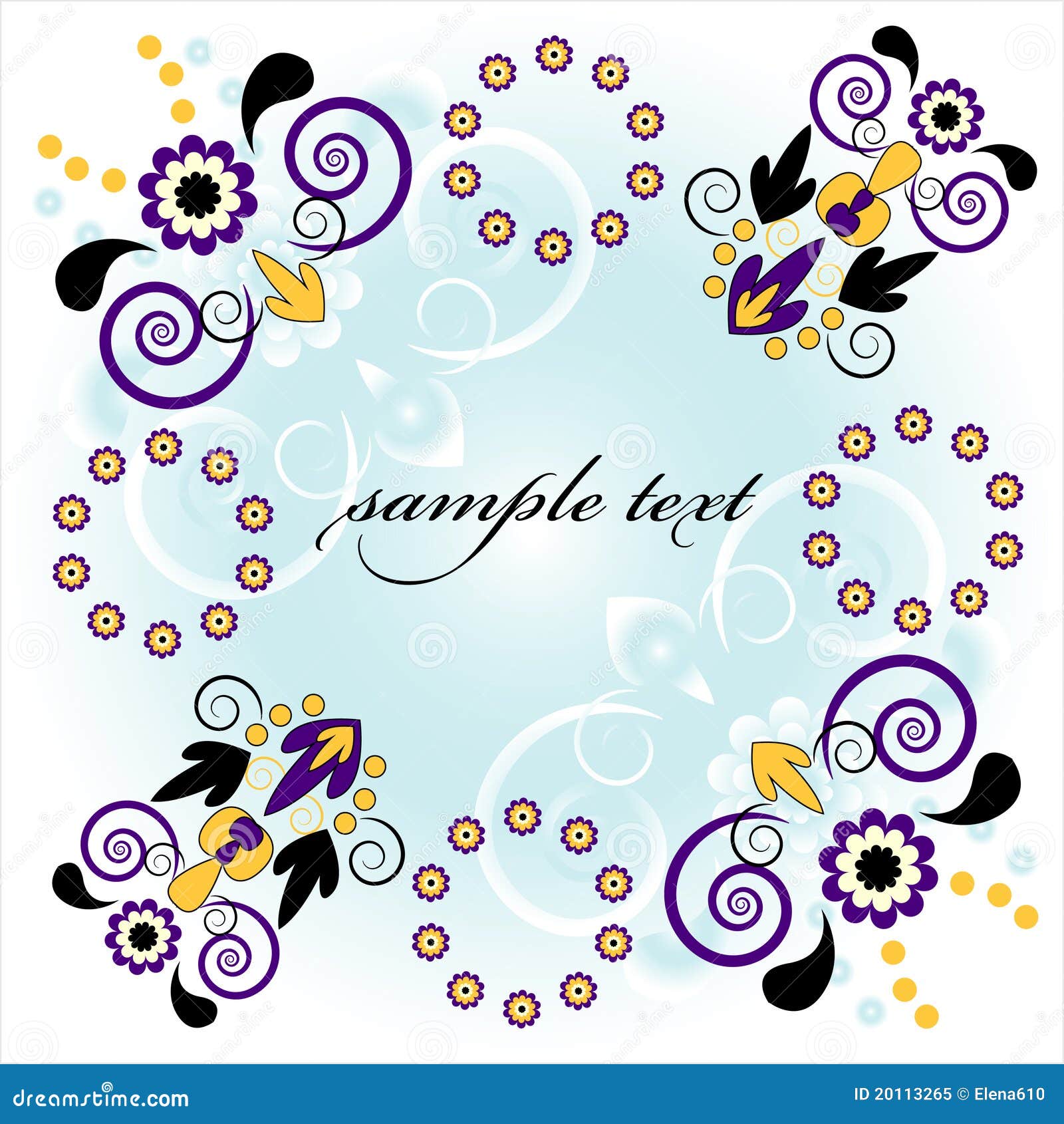 Framework with flower stock vector. Illustration of creative - 20113265