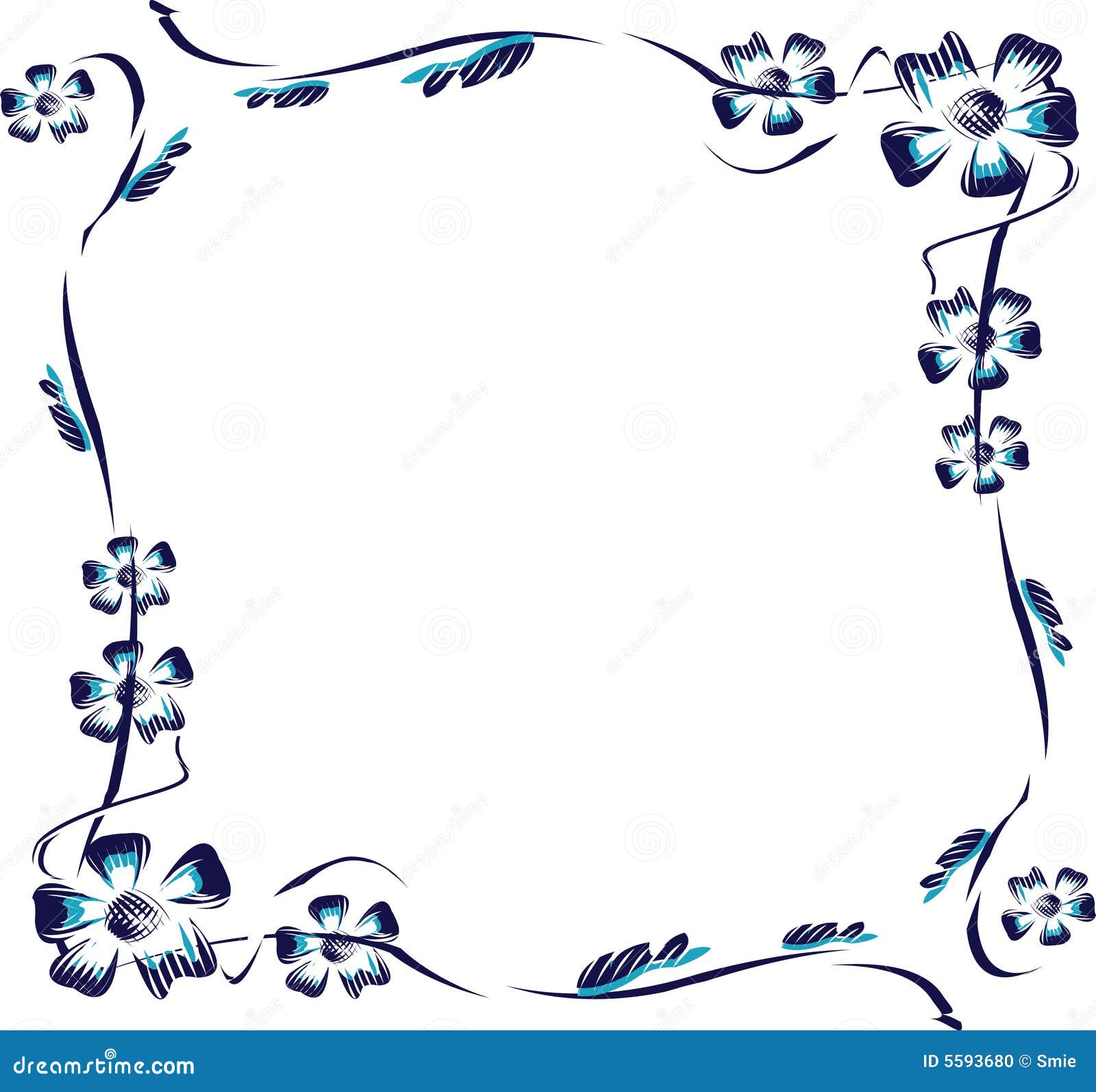 Framework from flowers stock illustration. Illustration of gjel - 5593680