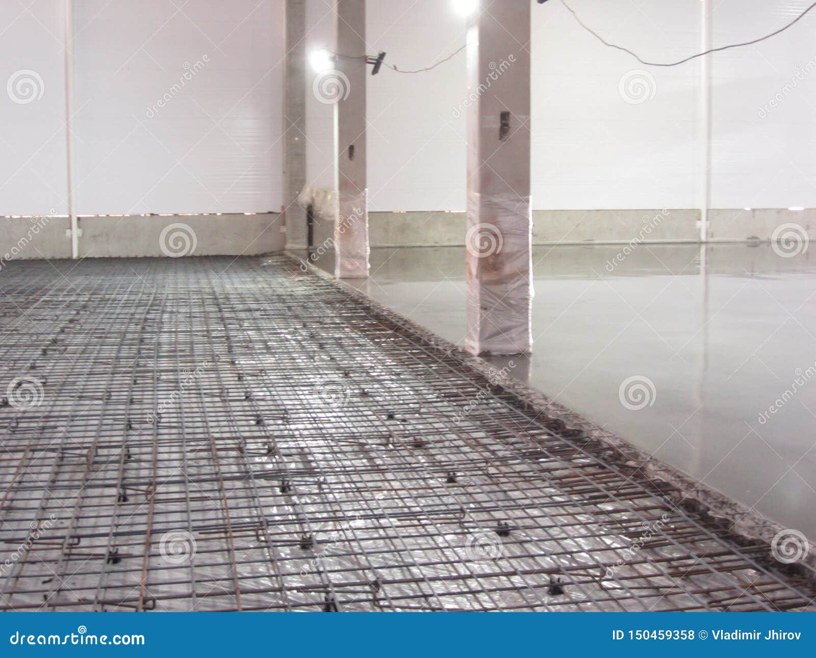 Frame Made of Iron Reinforcement for Pouring Concrete Stock Photo ...