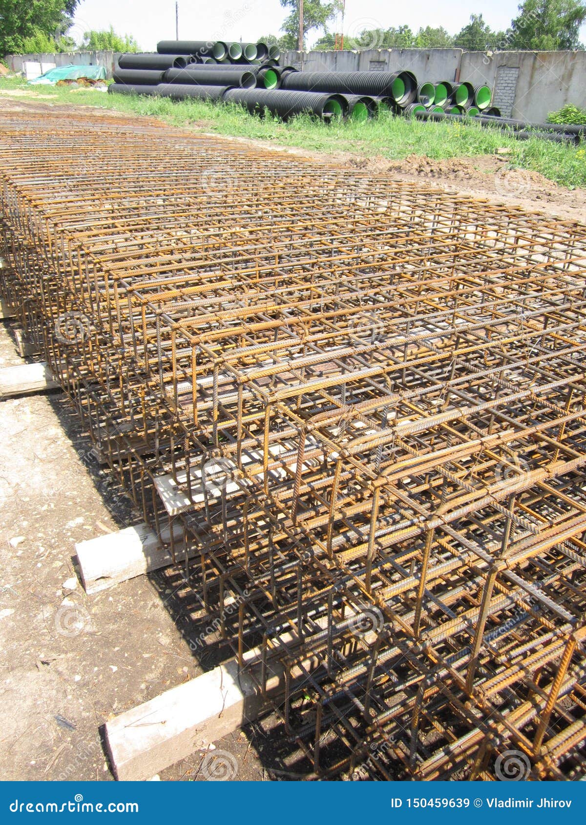 Frame Made of Iron Reinforcement for Pouring Concrete Stock Image ...