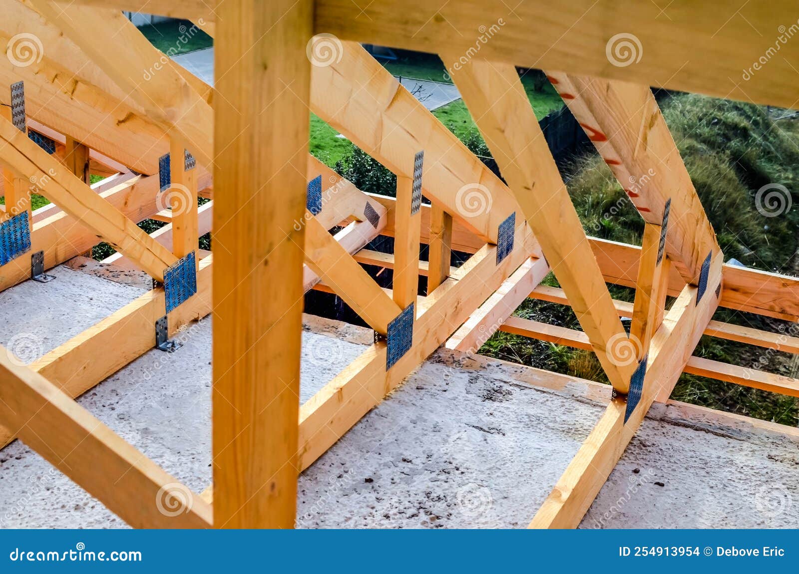 Timber Frame of Detached House Close-up Stock Photo - Image of ...