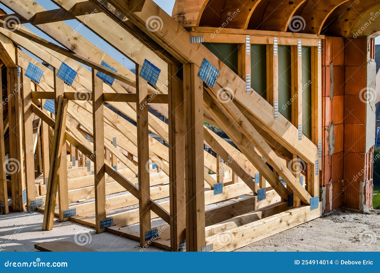 Timber Frame of Detached House Close-up Stock Photo - Image of formwork ...