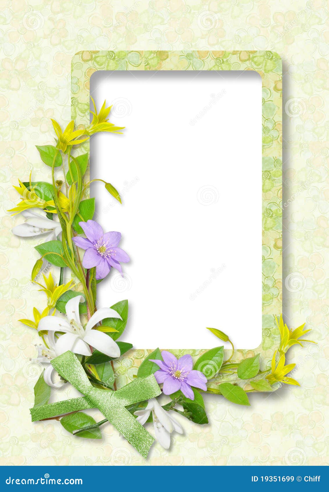 Framework for Photo with Flowers Stock Illustration - Illustration of ...