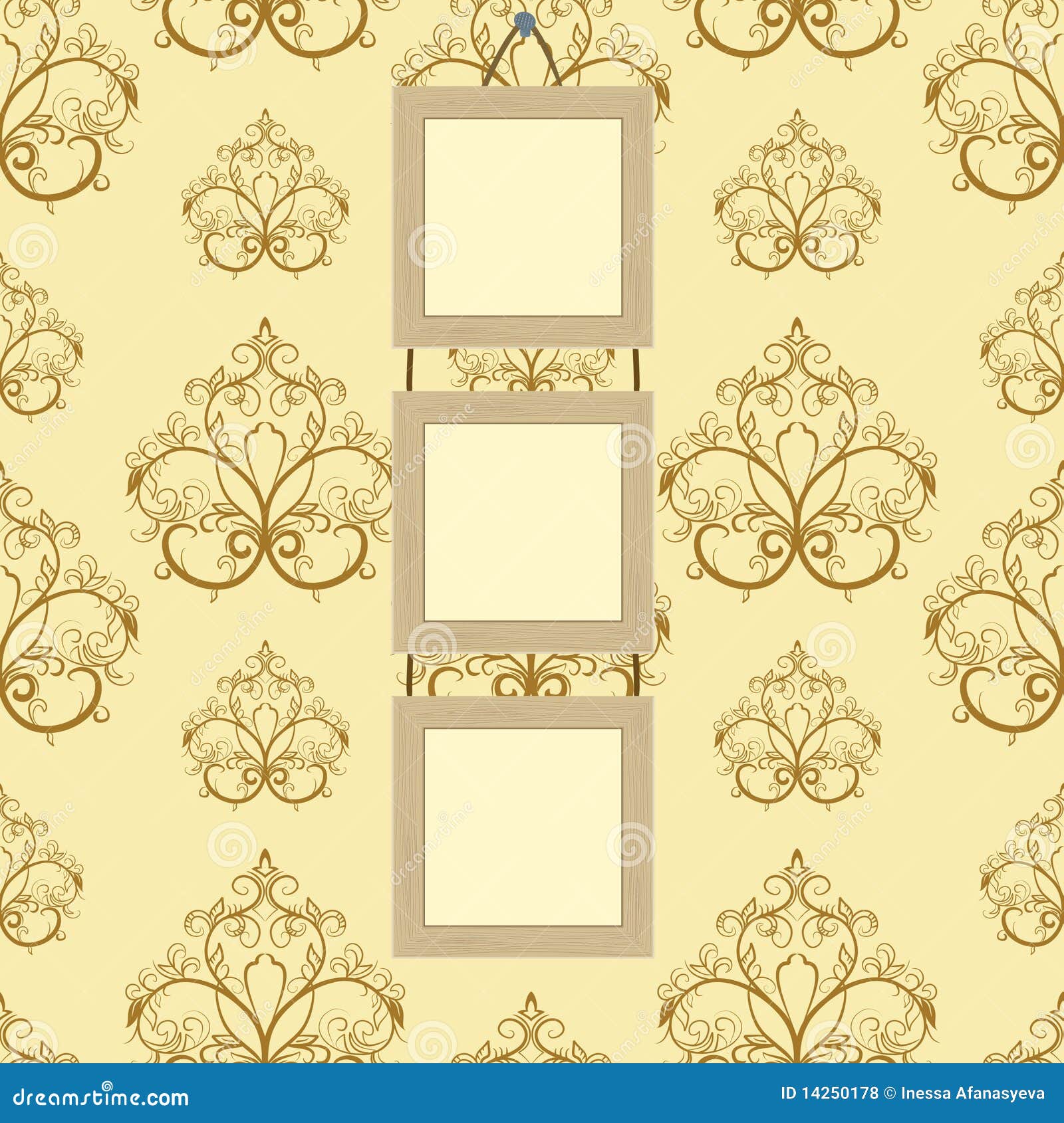 Framework for Photos on Wallpaper Stock Vector - Illustration of grunge ...