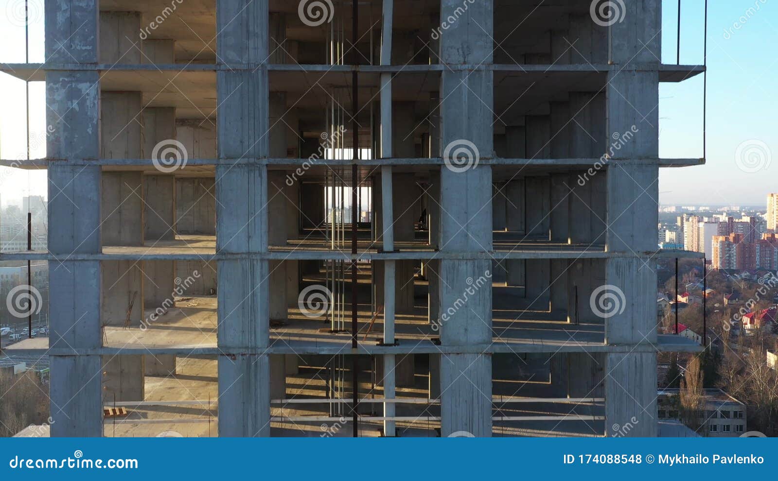 The Framework is Reinforced Concrete High-rise Building Stock Footage ...