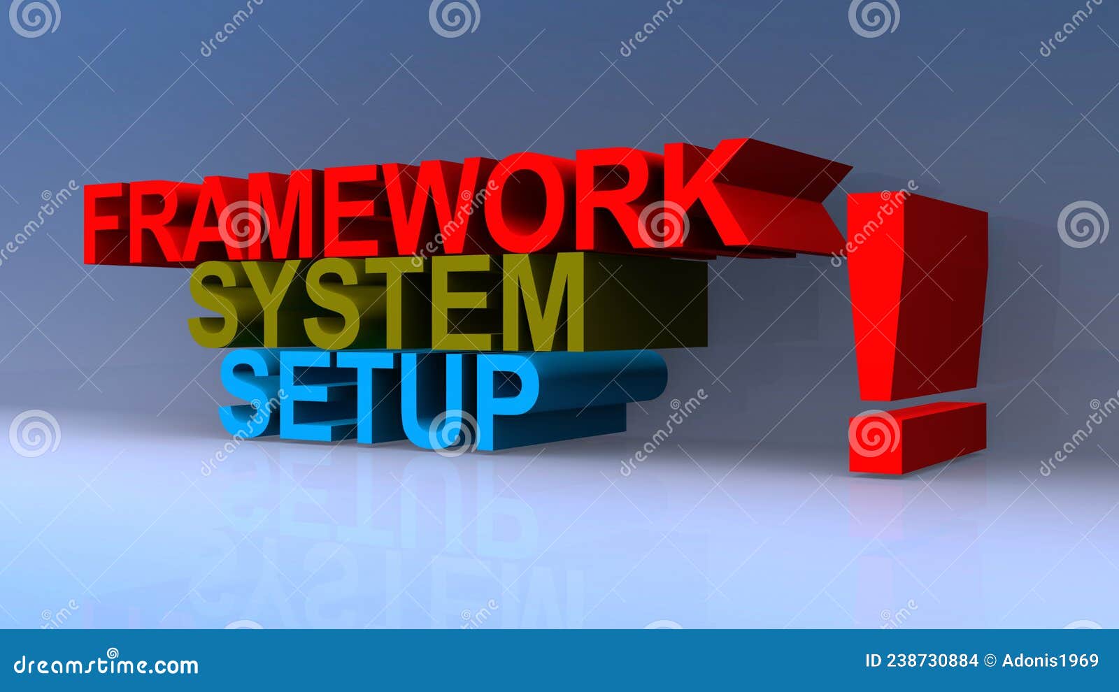 Framework System Setup on Blue Stock Illustration - Illustration of ...