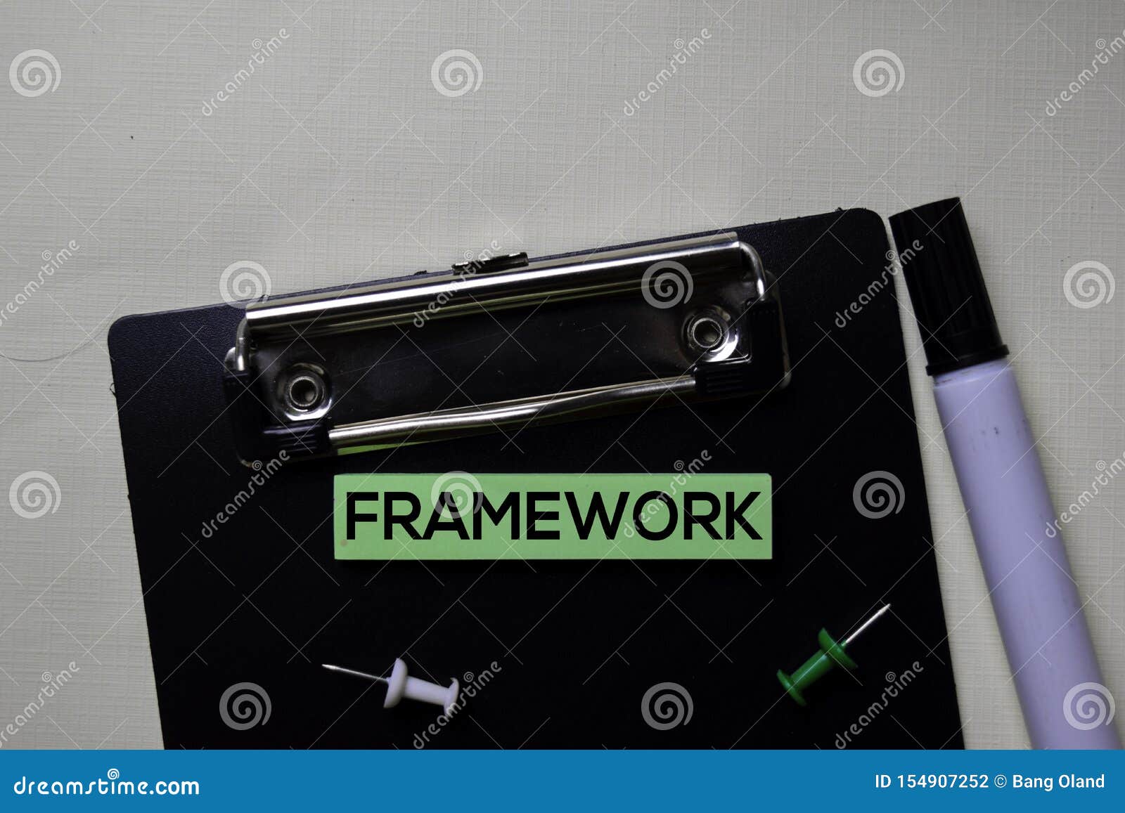 Framework Text on Sticky Notes Isolated on Office Desk Stock Photo ...