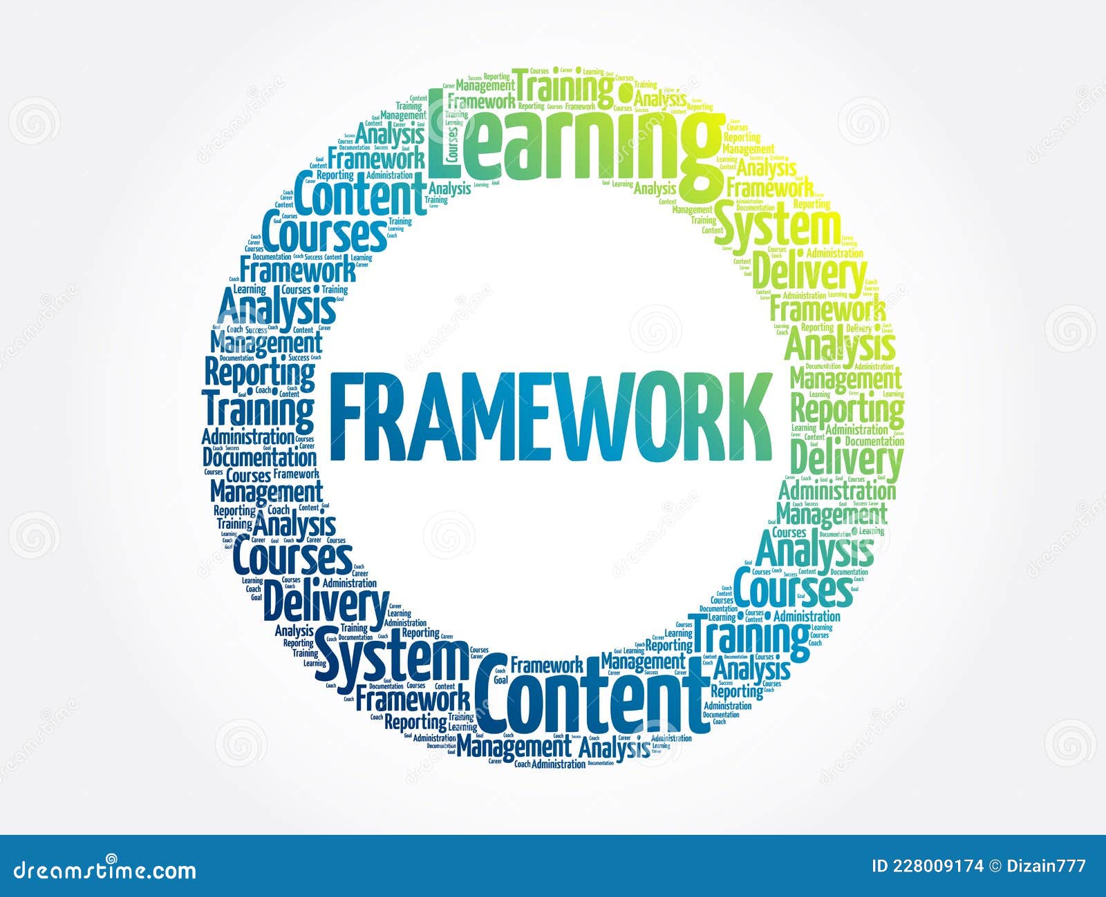 Framework Word Cloud, Business Concept Background Stock Illustration ...