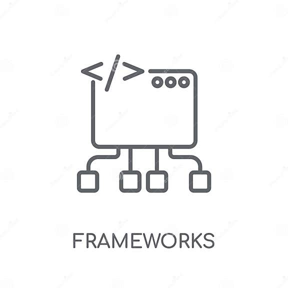 Frameworks Linear Icon. Modern Outline Frameworks Logo Concept O Stock ...