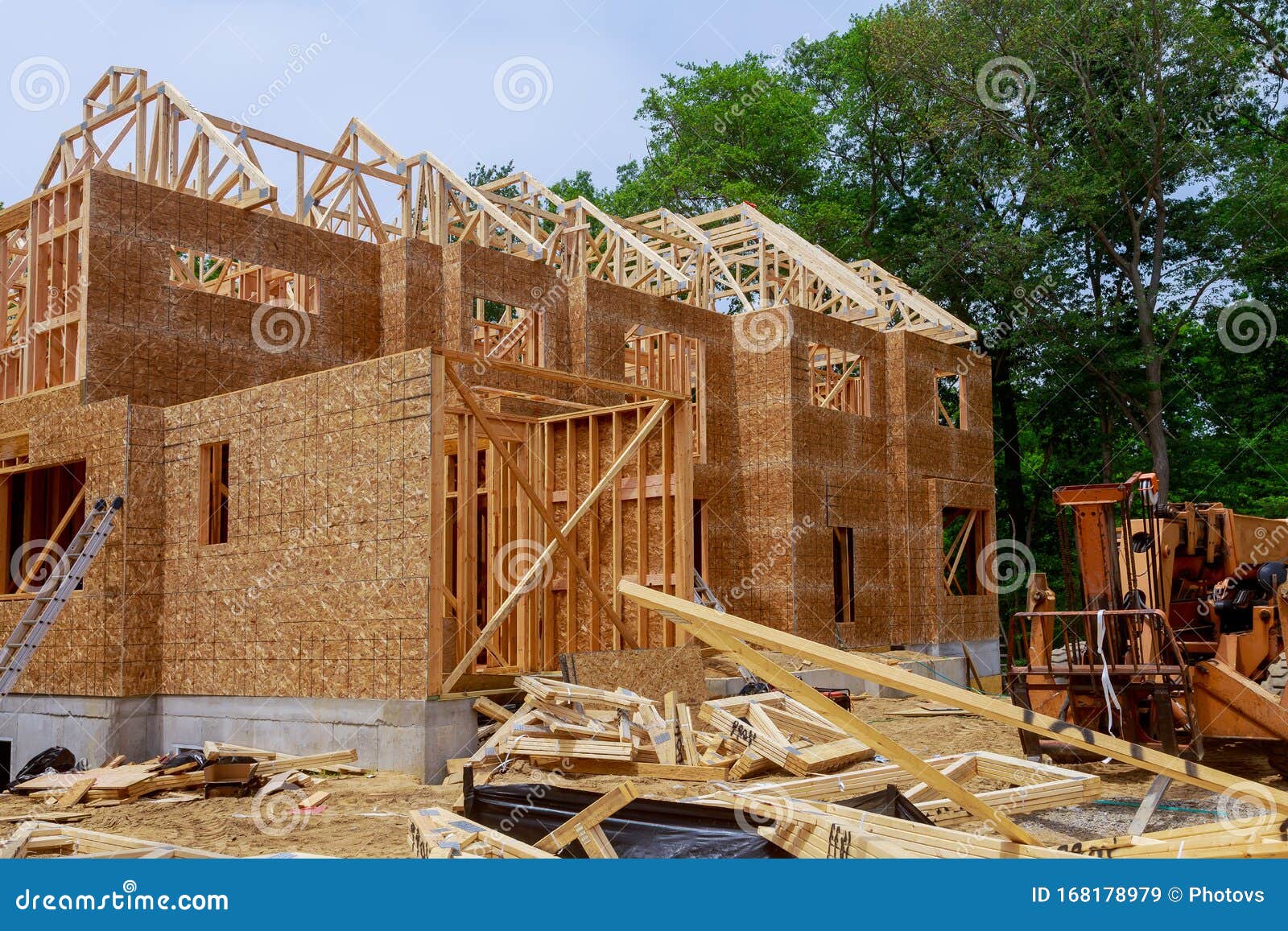 Framing Beam Provides Structural Support To The Entire Building. Stock ... Framing Beam Provides Structural Support To The Entire Building. Stock ...