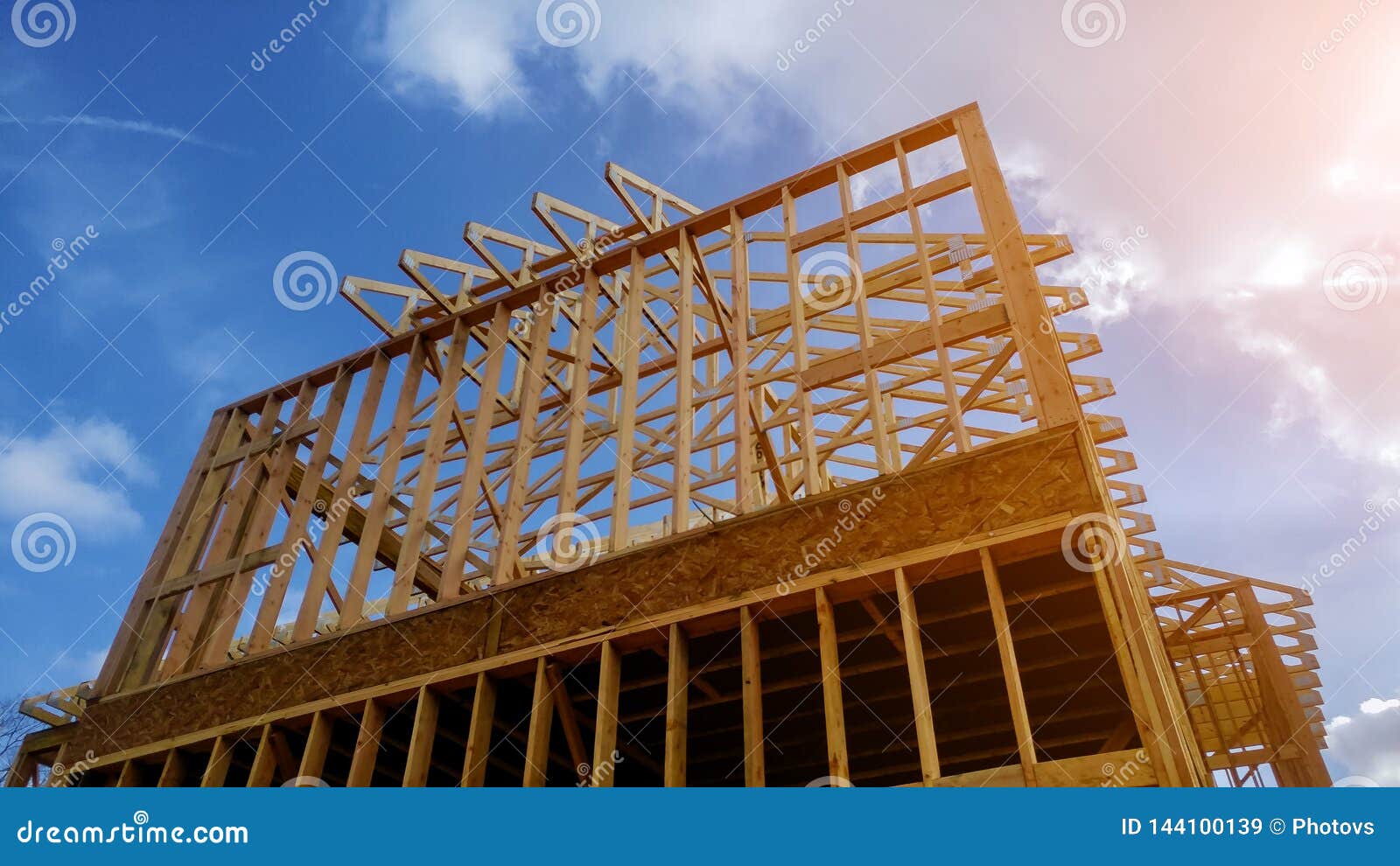 Framing Beam Provides Structural Support To The Entire Building. Stock ... Framing Beam Provides Structural Support To The Entire Building. Stock ...
