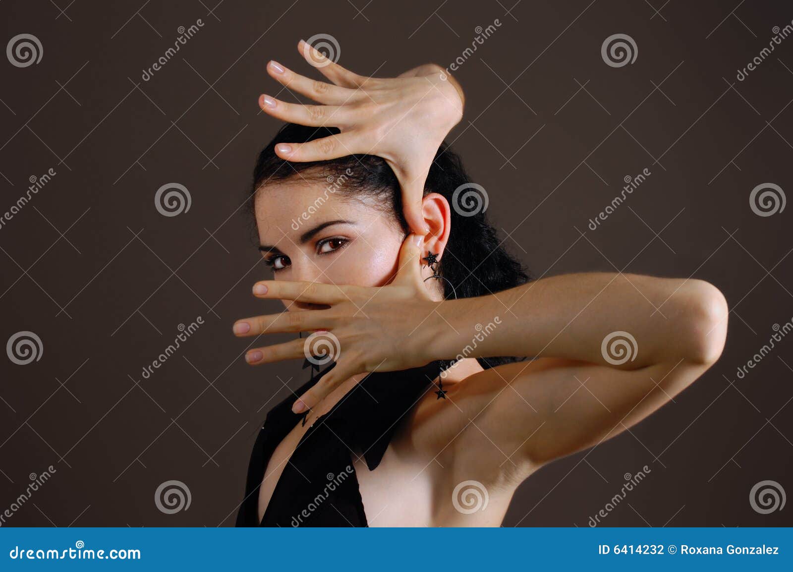 Framing face stock photo. Image of attractive, dance, gesture - 6414232