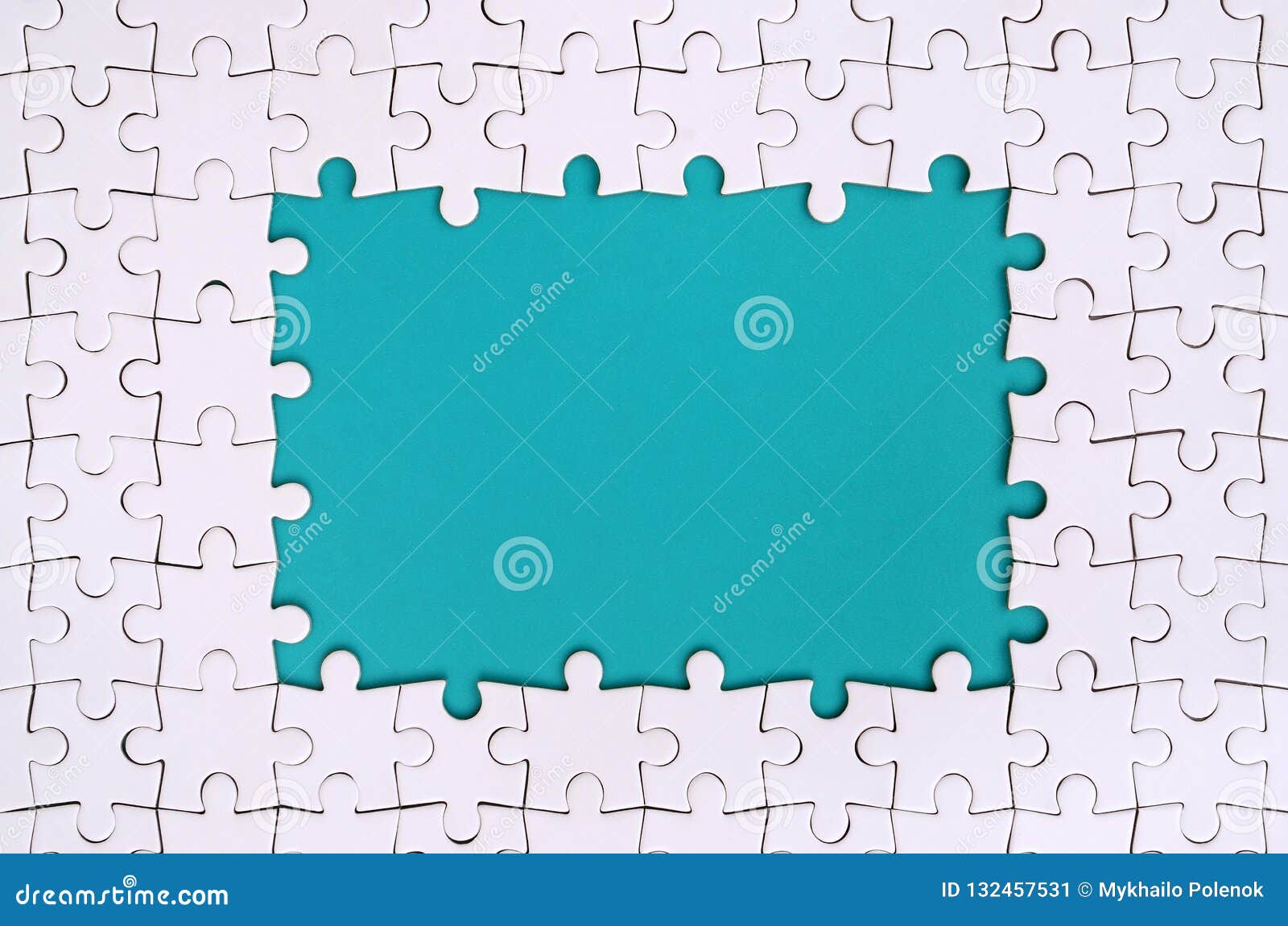 Framing in the Form of a Rectangle, Made of a White Jigsaw Puzzle ...