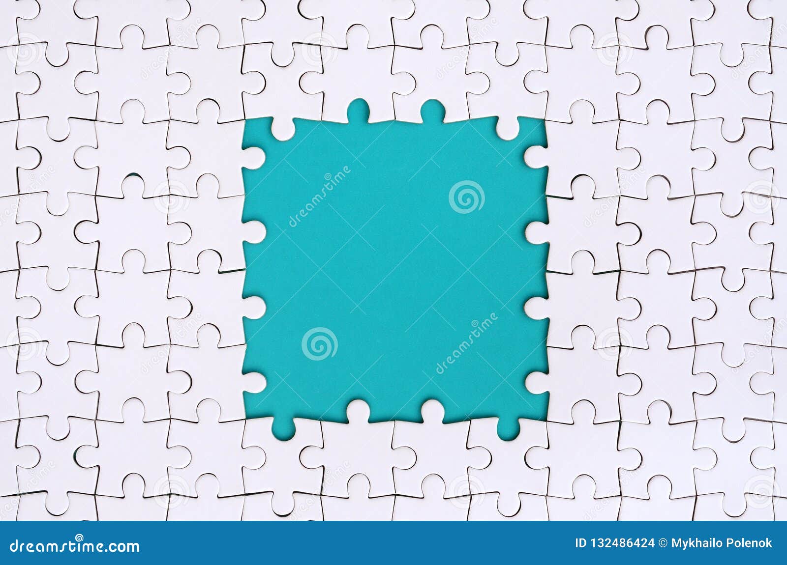 Framing in the Form of a Rectangle, Made of a White Jigsaw Puzzle ...