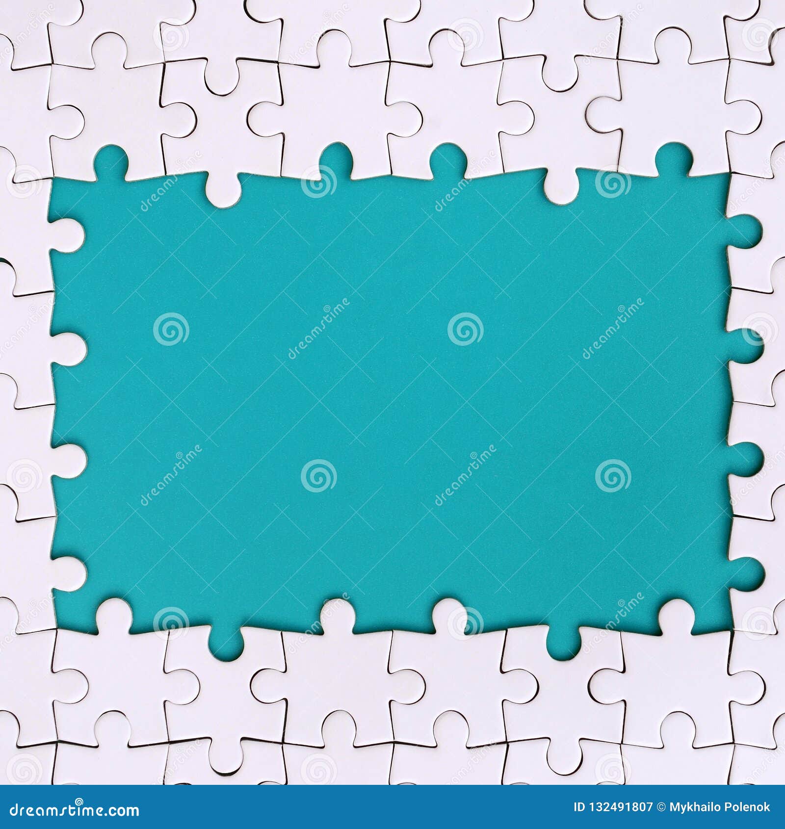 Framing in the Form of a Rectangle, Made of a White Jigsaw Puzzle ...