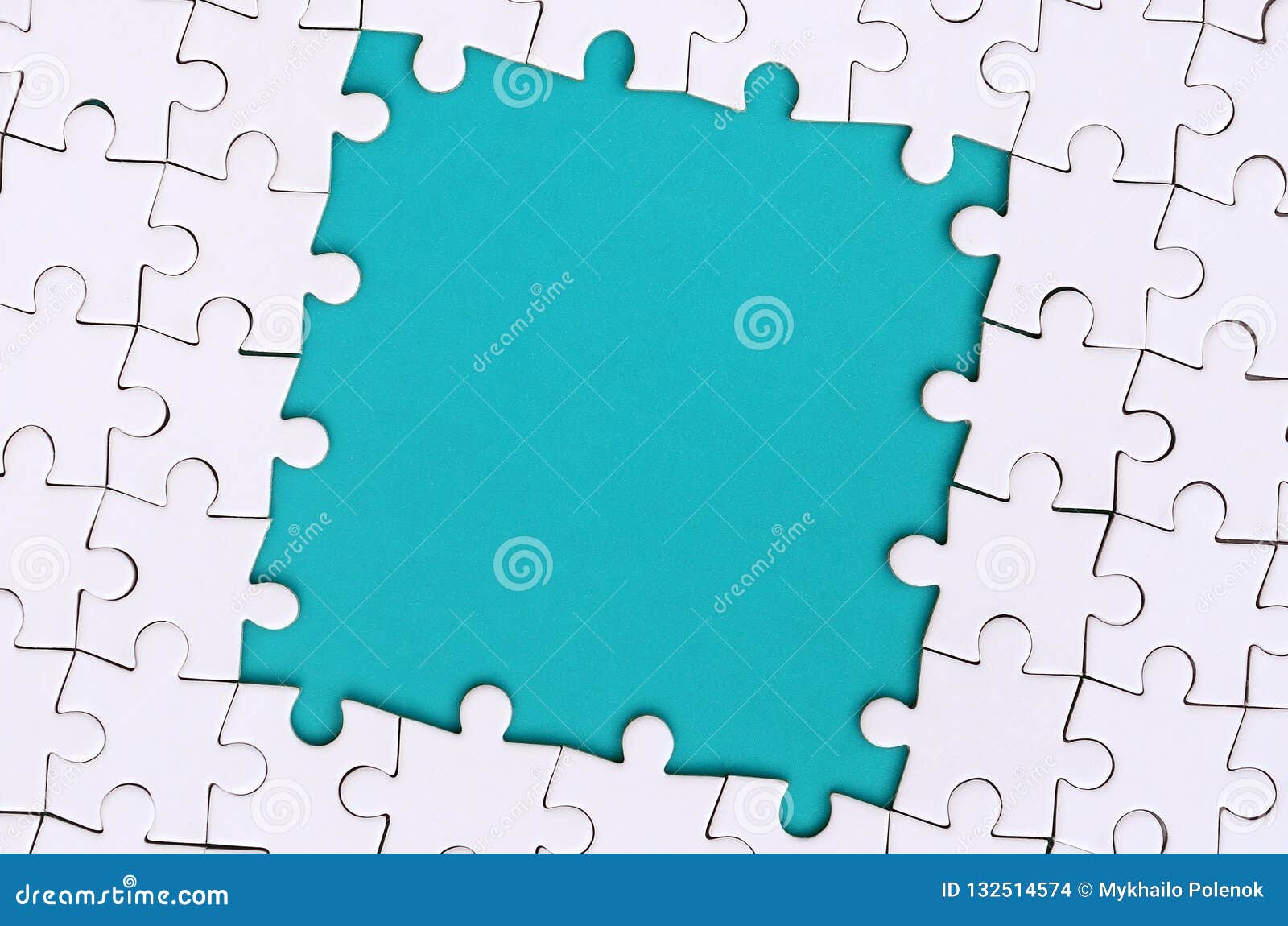Framing in the Form of a Rectangle, Made of a White Jigsaw Puzzle ...