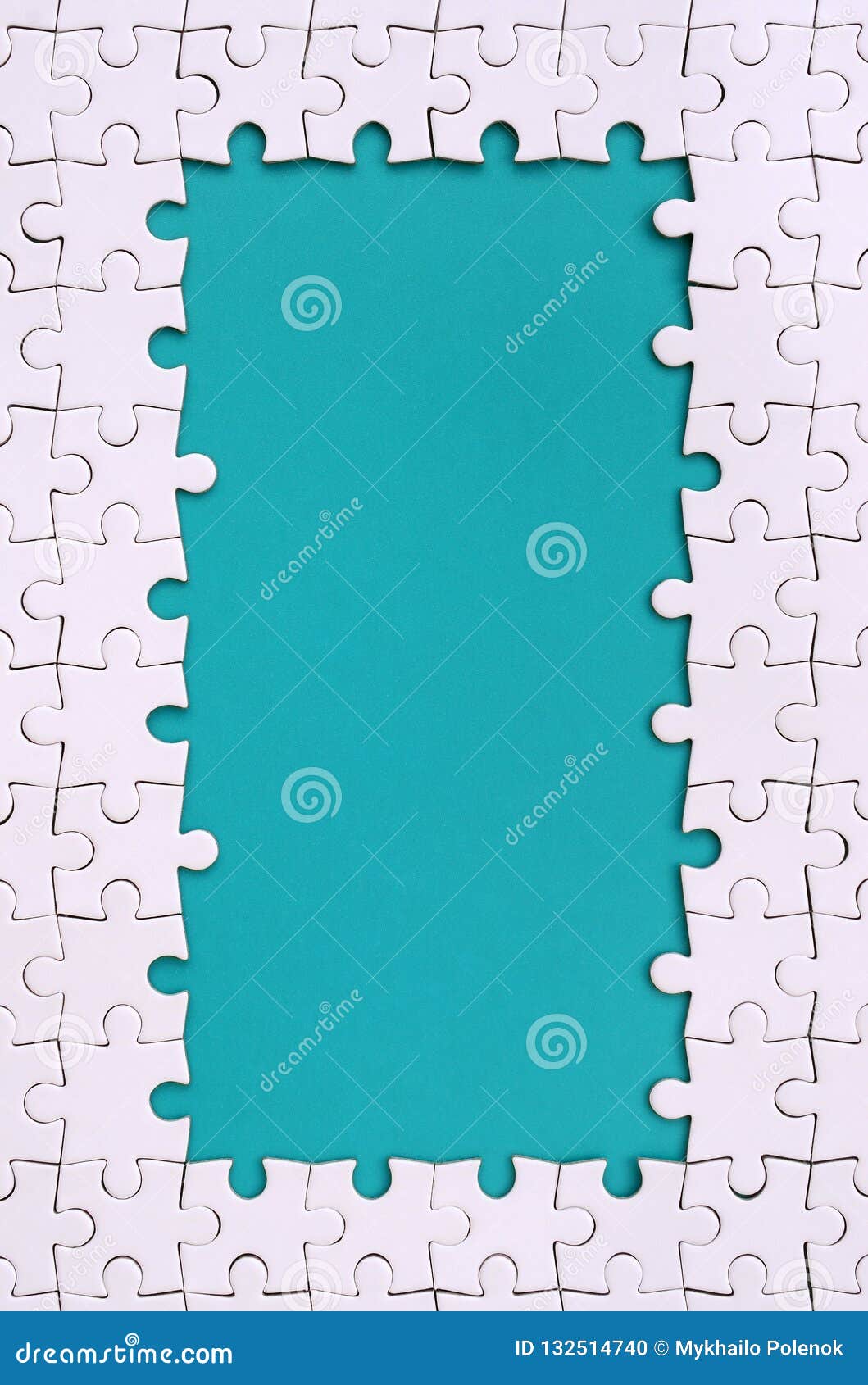 Framing in the Form of a Rectangle, Made of a White Jigsaw Puzzle ...