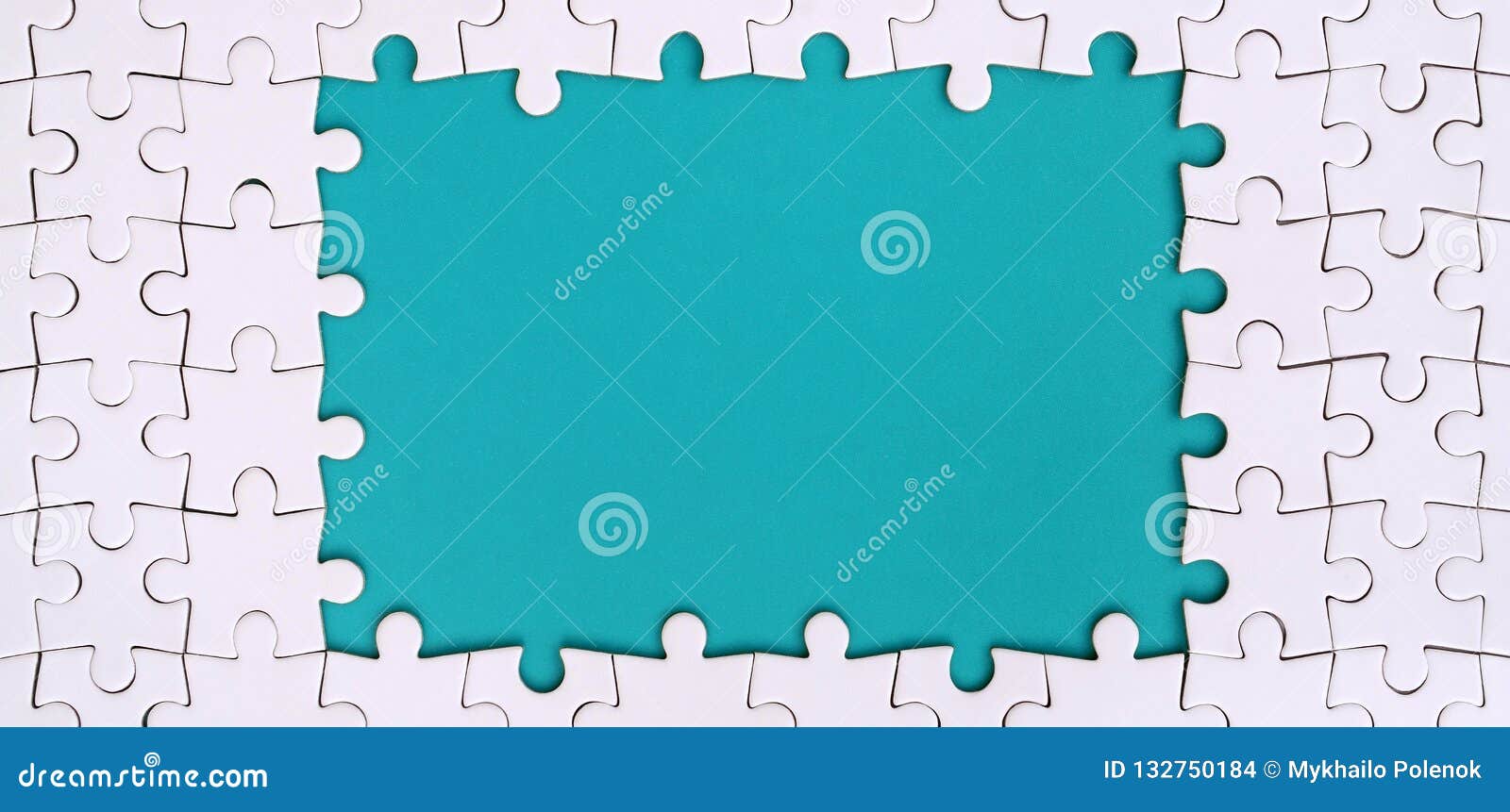 Framing in the Form of a Rectangle, Made of a White Jigsaw Puzzle ...
