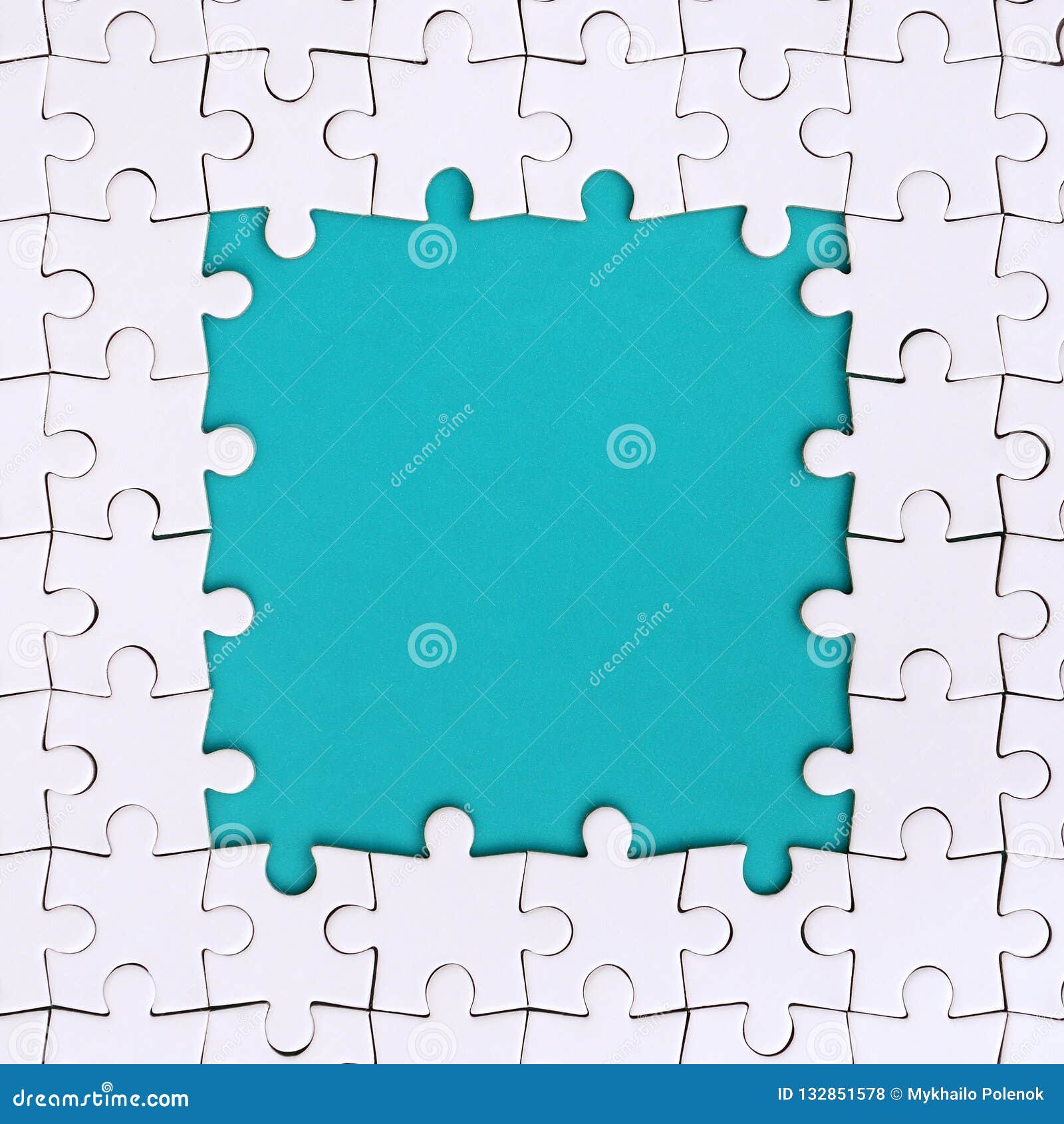 Framing in the Form of a Rectangle, Made of a White Jigsaw Puzzle ...