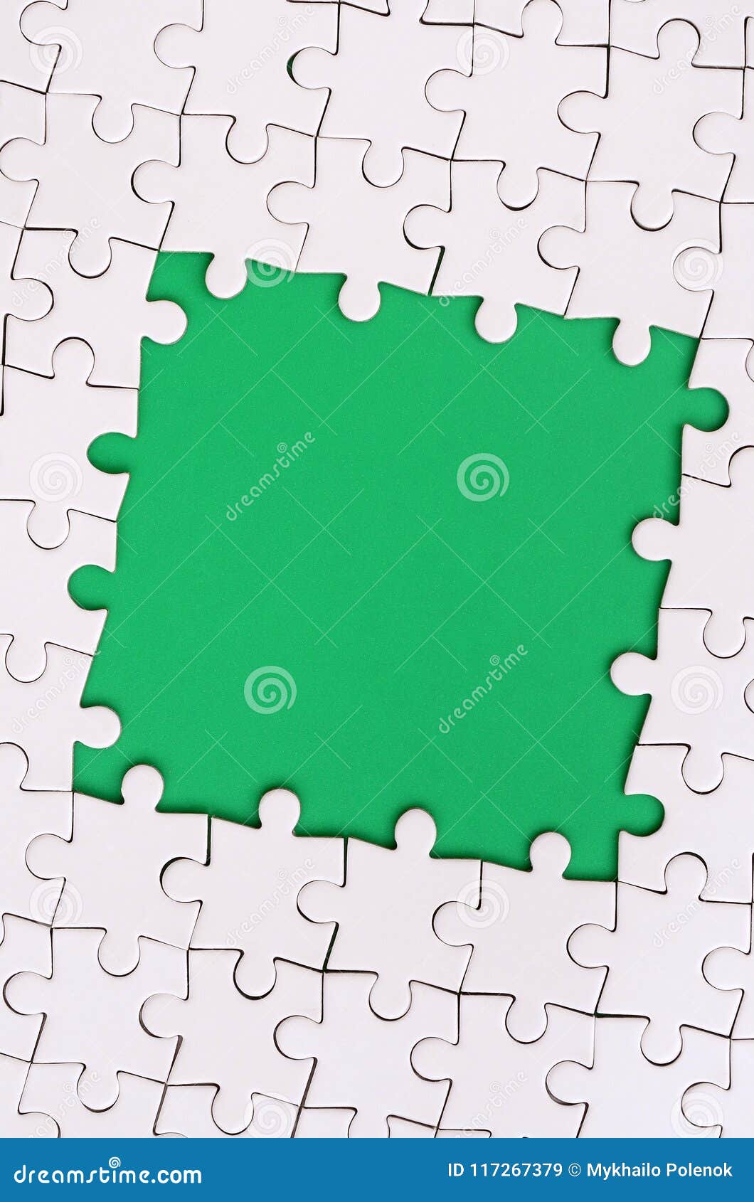 Framing in the Form of a Rectangle, Made of a White Jigsaw Puzzle ...