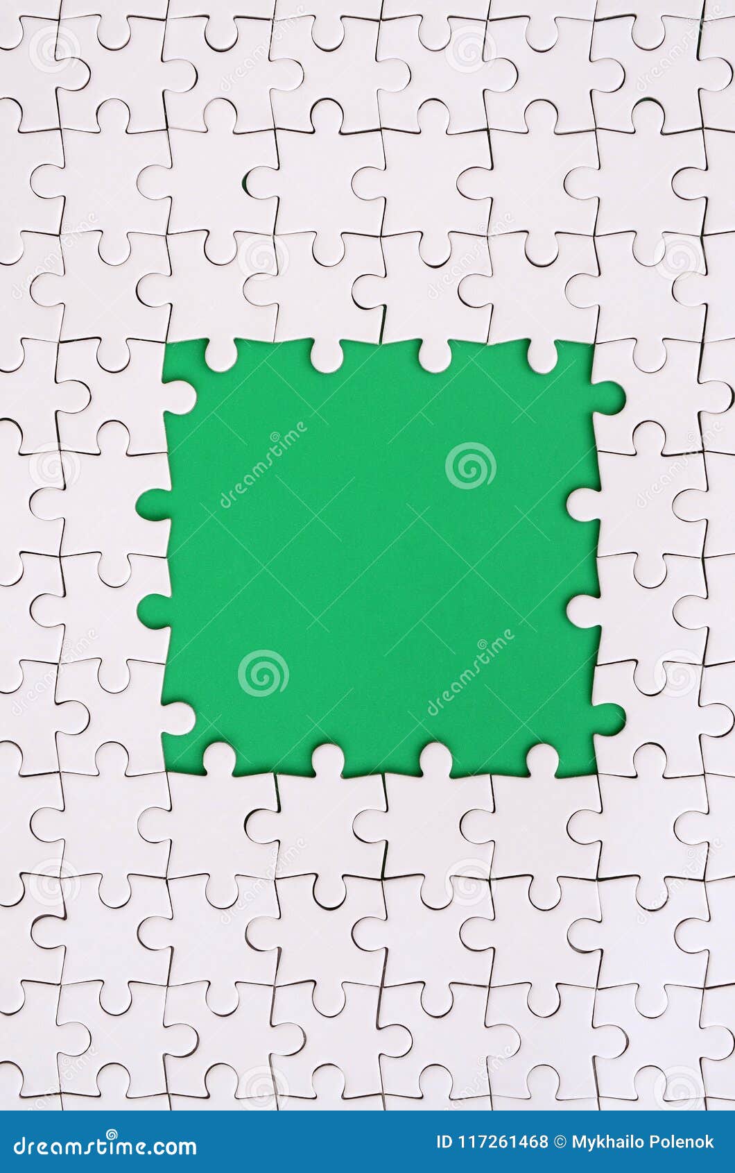 Framing in the Form of a Rectangle, Made of a White Jigsaw Puzzle ...