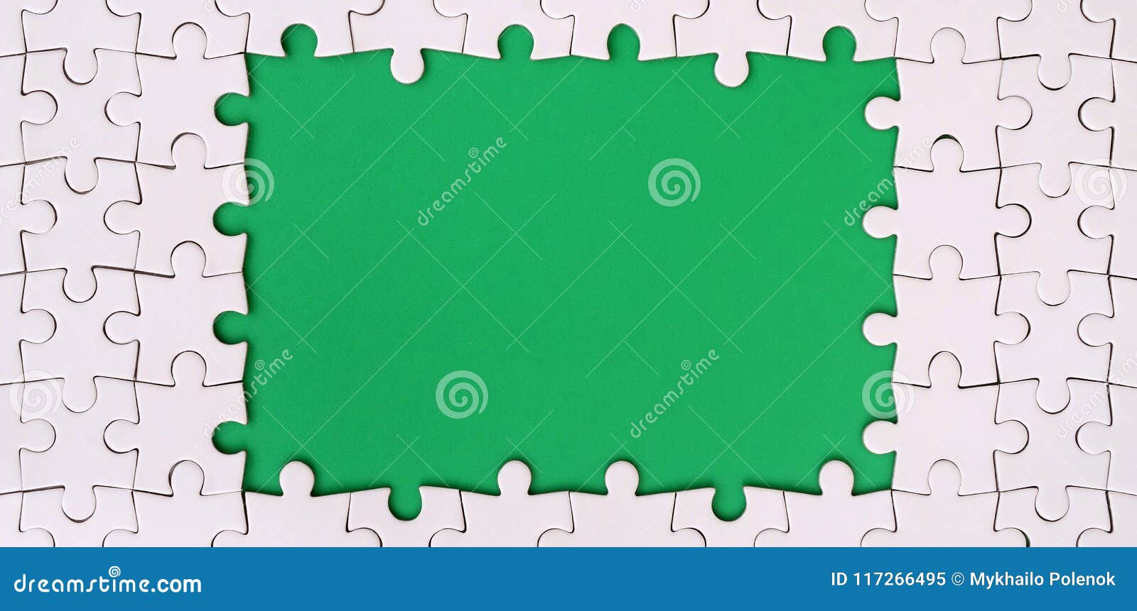 Framing in the Form of a Rectangle, Made of a White Jigsaw Puzzle ...