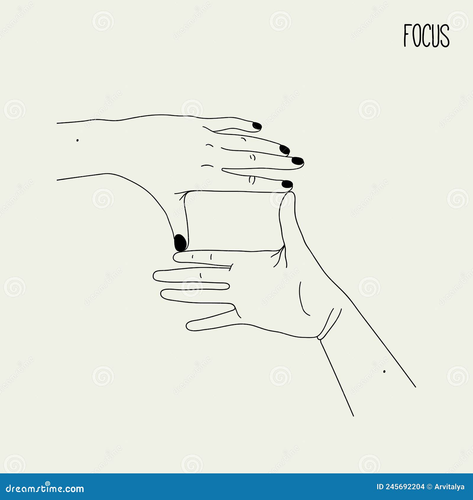 Framing hands stock vector. Illustration of finger, beige - 245692204