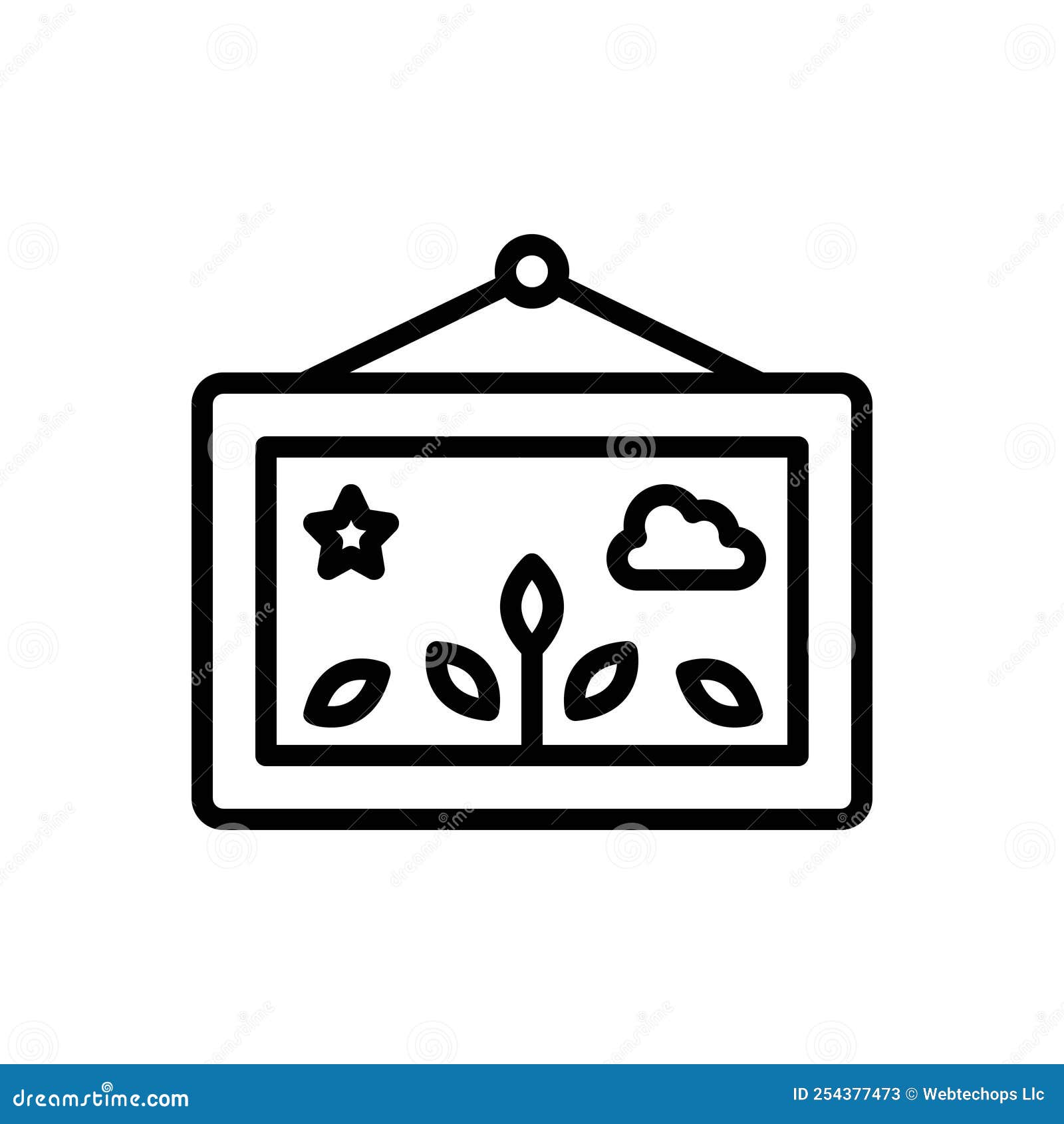 Black Line Icon for Framing, Frame and Picture Stock Illustration ...