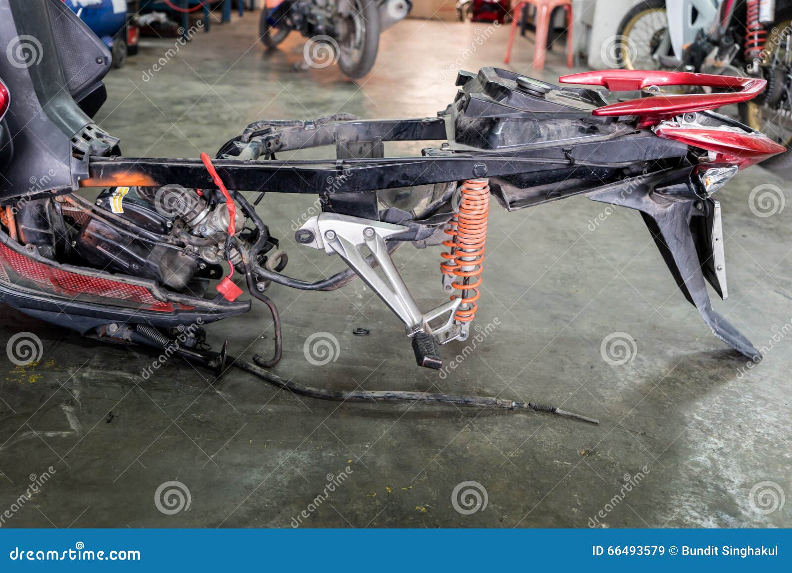Framing of a Motorcycle in Repair of the Damage Stock Image - Image of ...