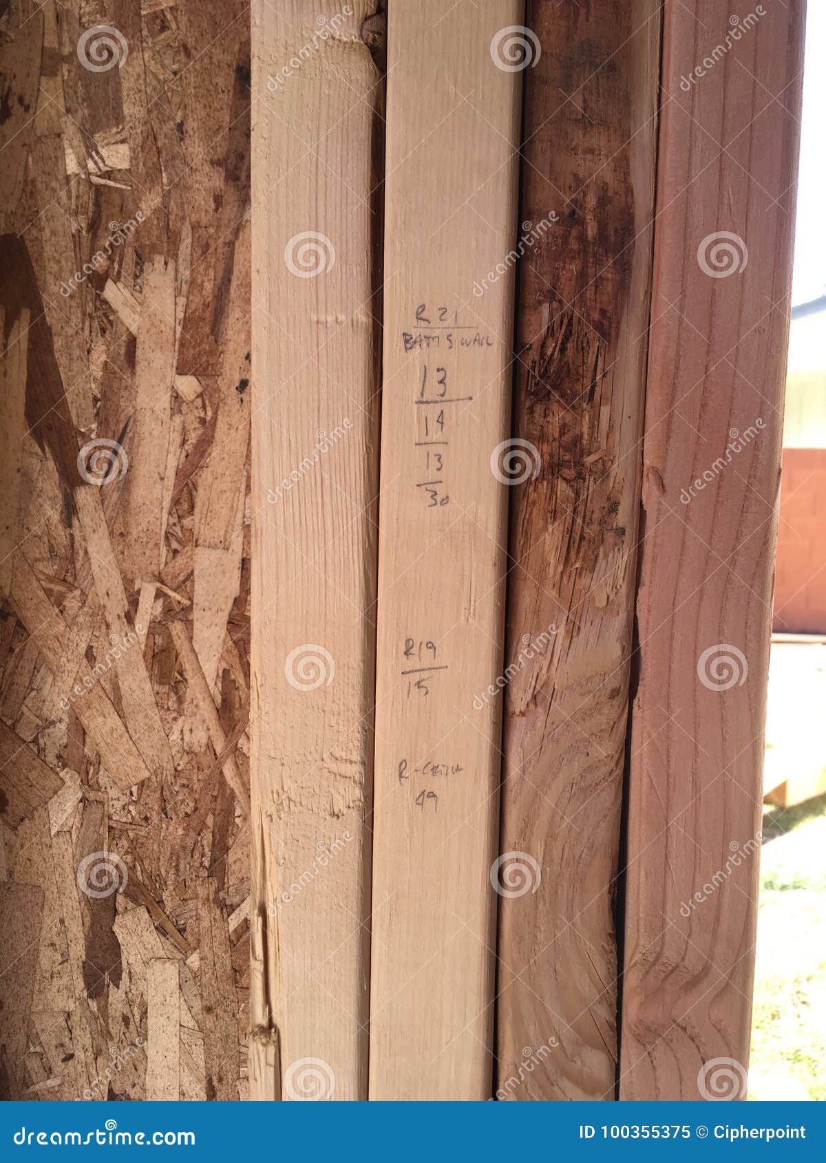 Framing Studs with Math Calculations Stock Image - Image of flaky ...