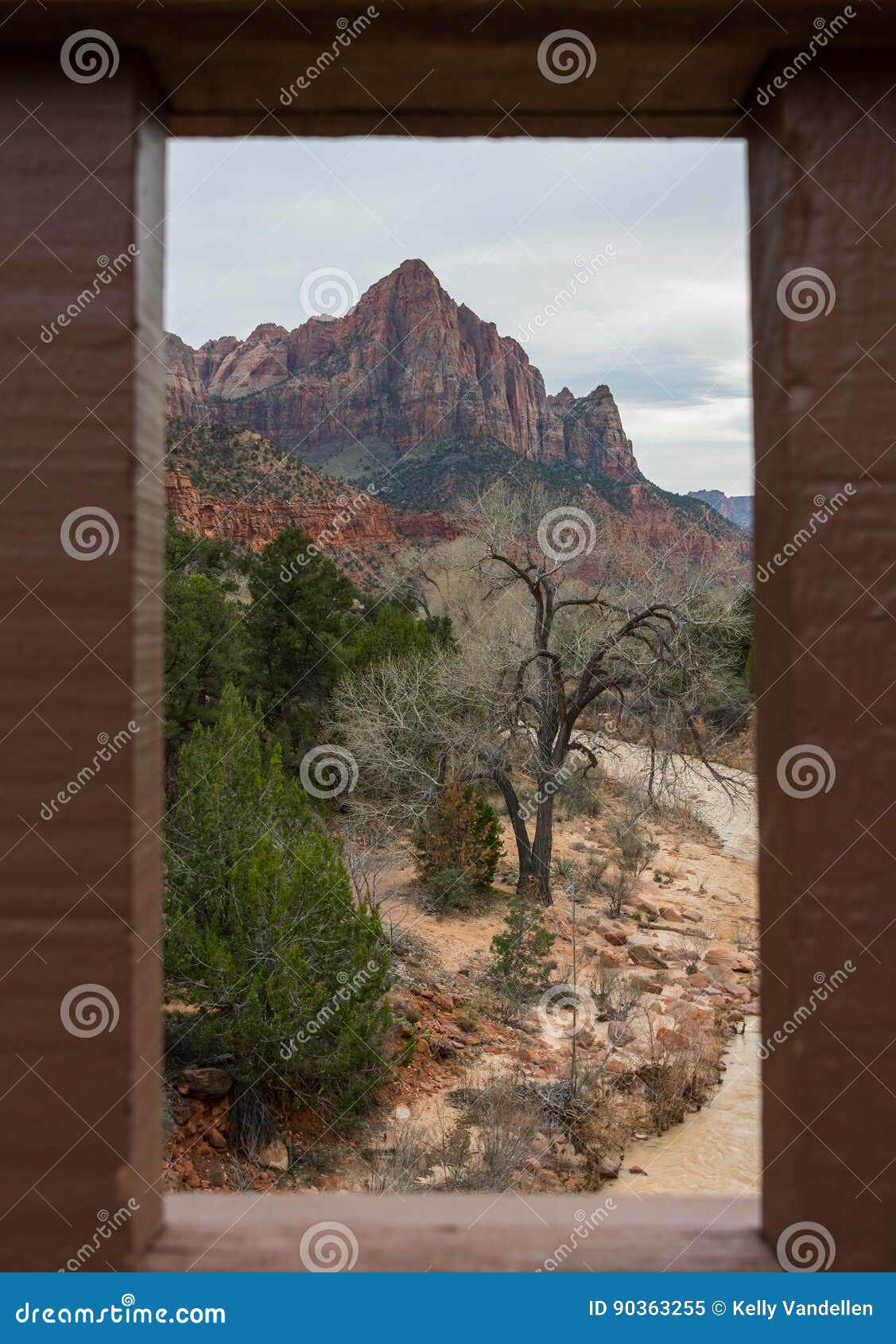 Framing the Watchman stock image. Image of wilderness - 90363255