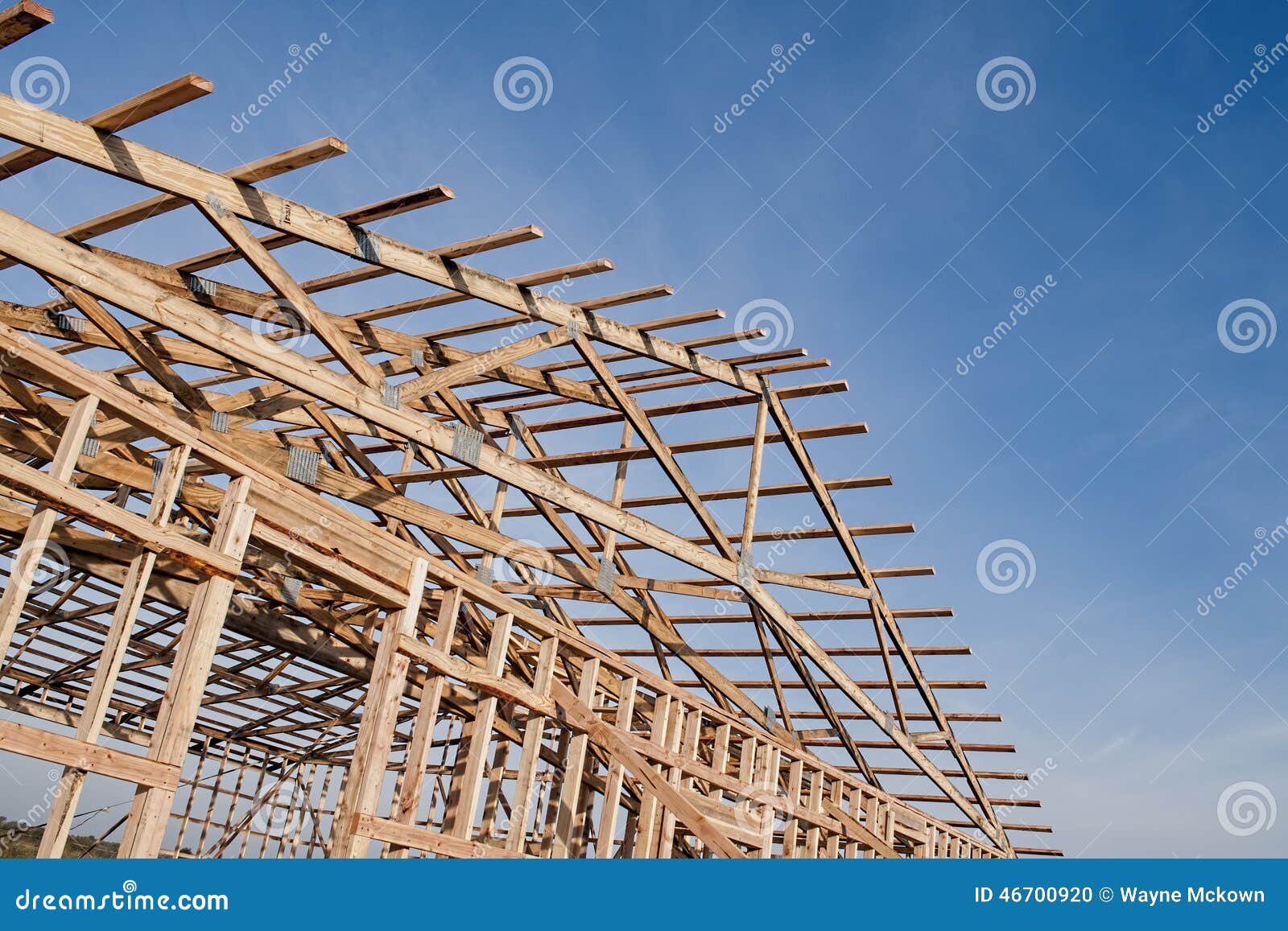 Framming Of New Barn Under Construction And Forklift Stock Photo ...
