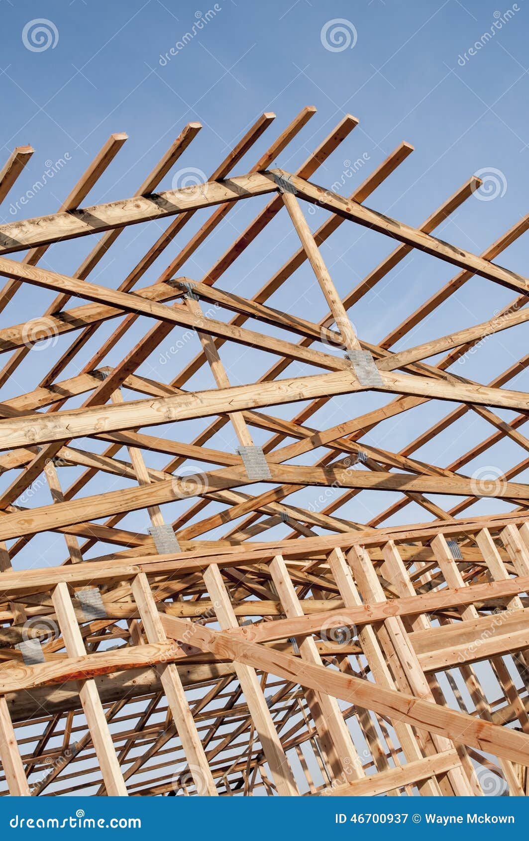 Framming Of New Barn Under Construction And Forklift Stock Photo ...