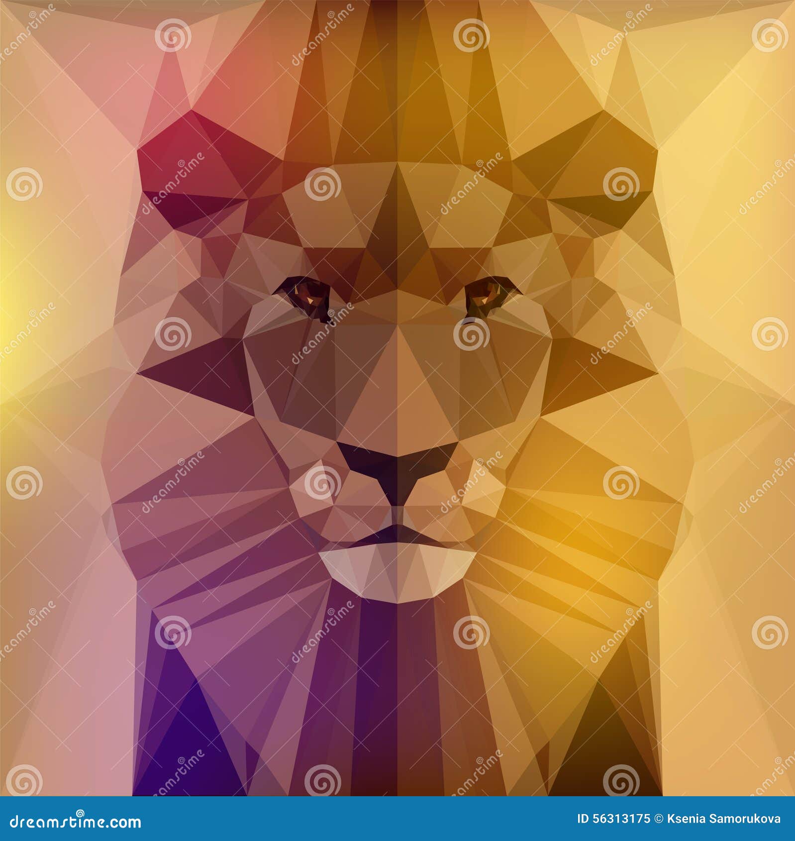 Framsida av ett lejon vektor illustrationer. Illustration av ingrepp ...