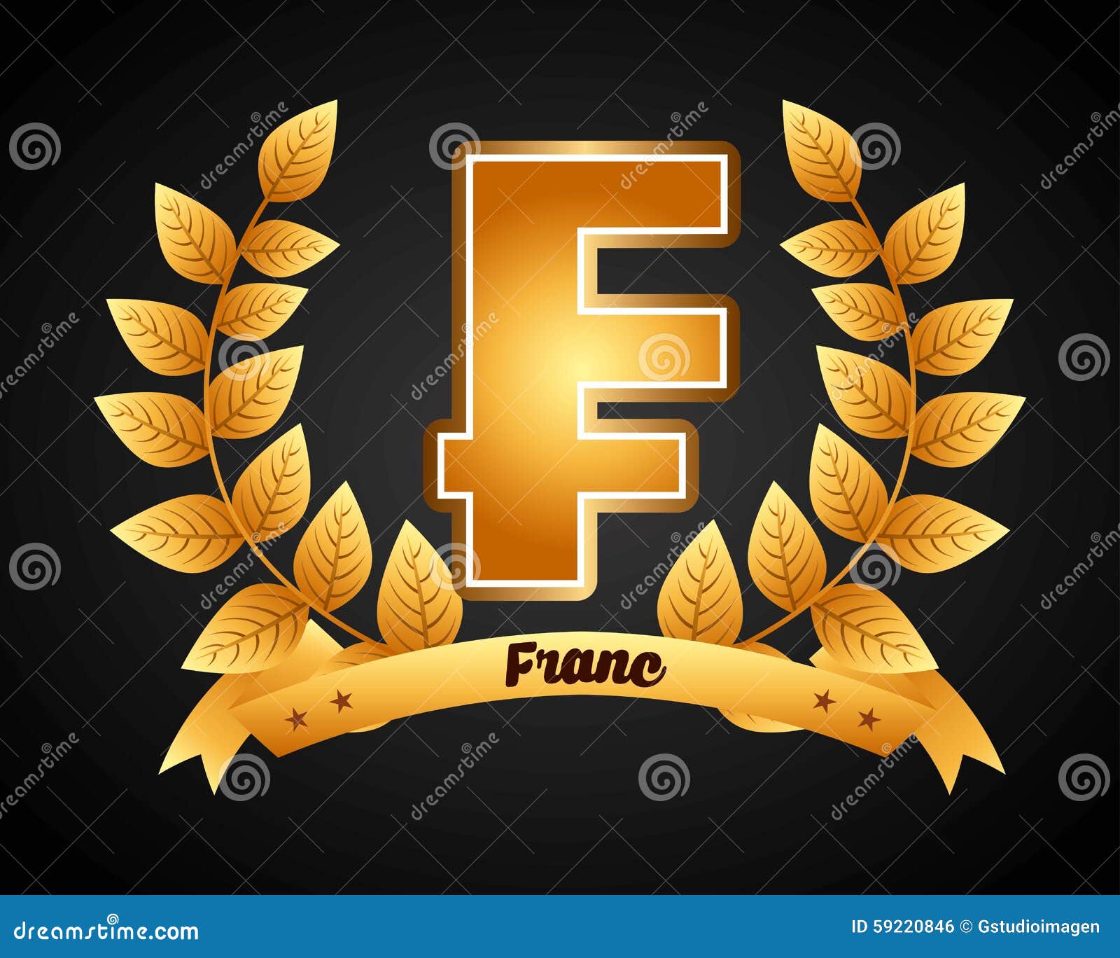 Franc symbol stock vector. Illustration of wealth, background - 59220846