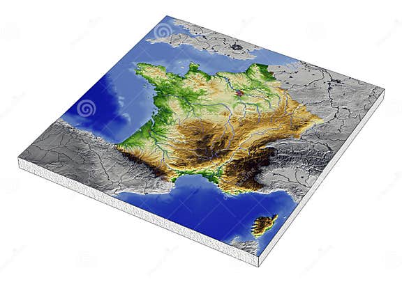 France, 3D relief map stock illustration. Illustration of european ... France, 3D relief map stock illustration. Illustration of european ...