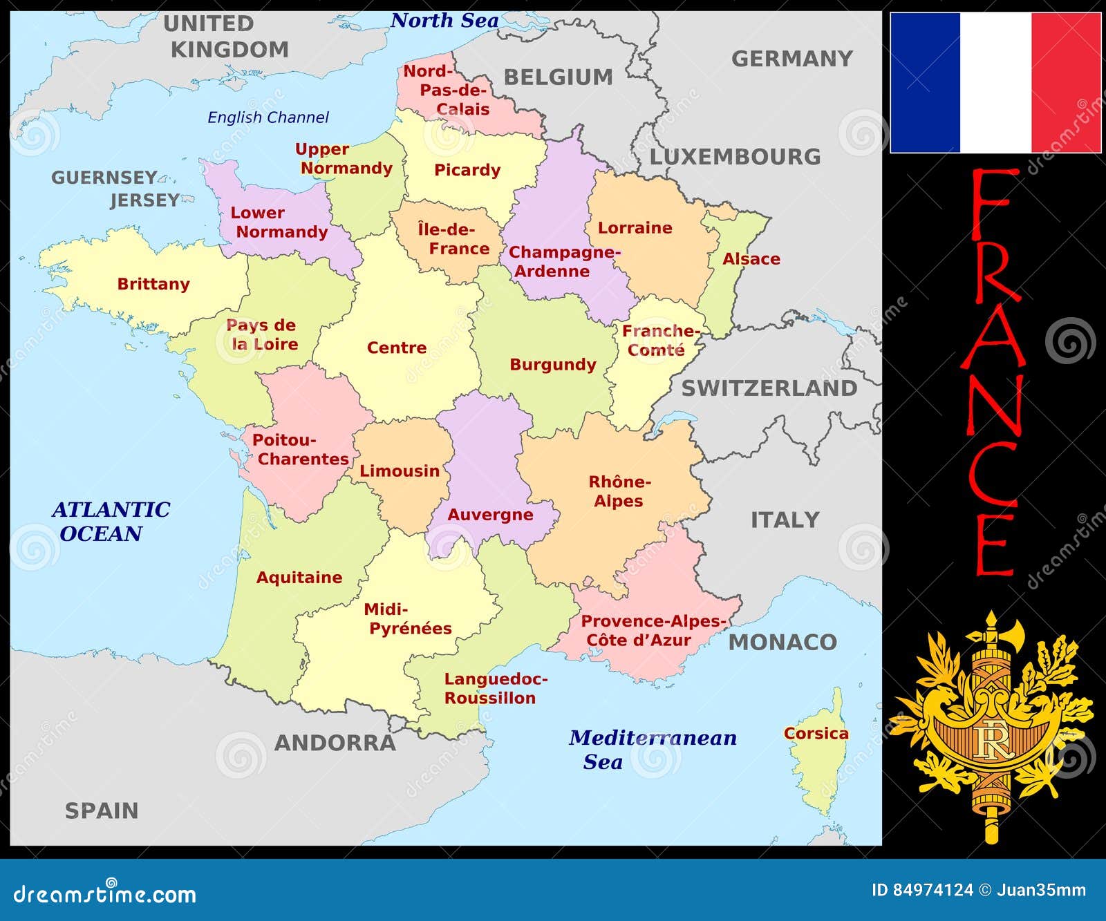France Administrative Divisions Stock Illustration - Illustration of ...