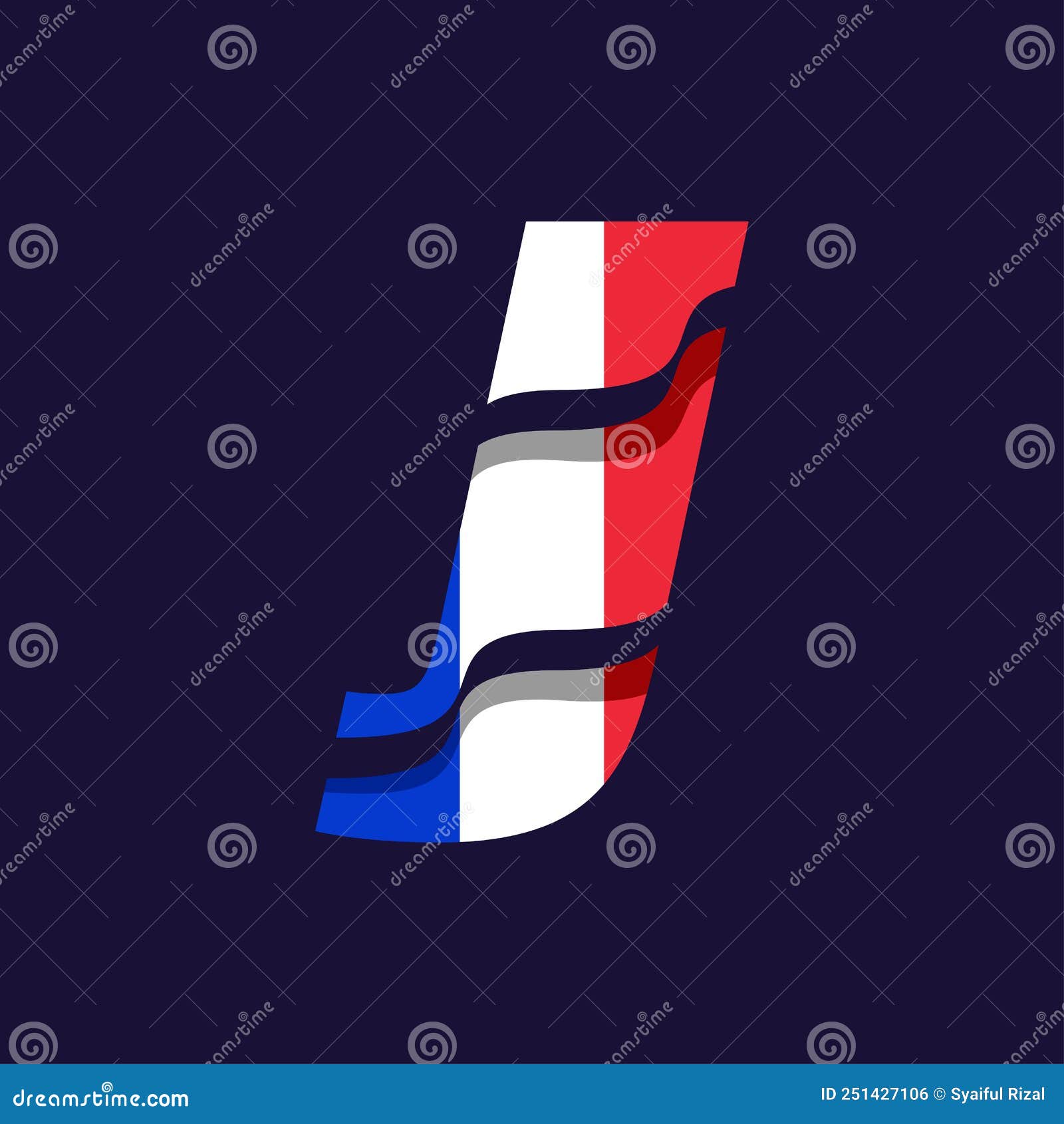 French Flag Logo with Alphabet J Stock Illustration - Illustration of ...