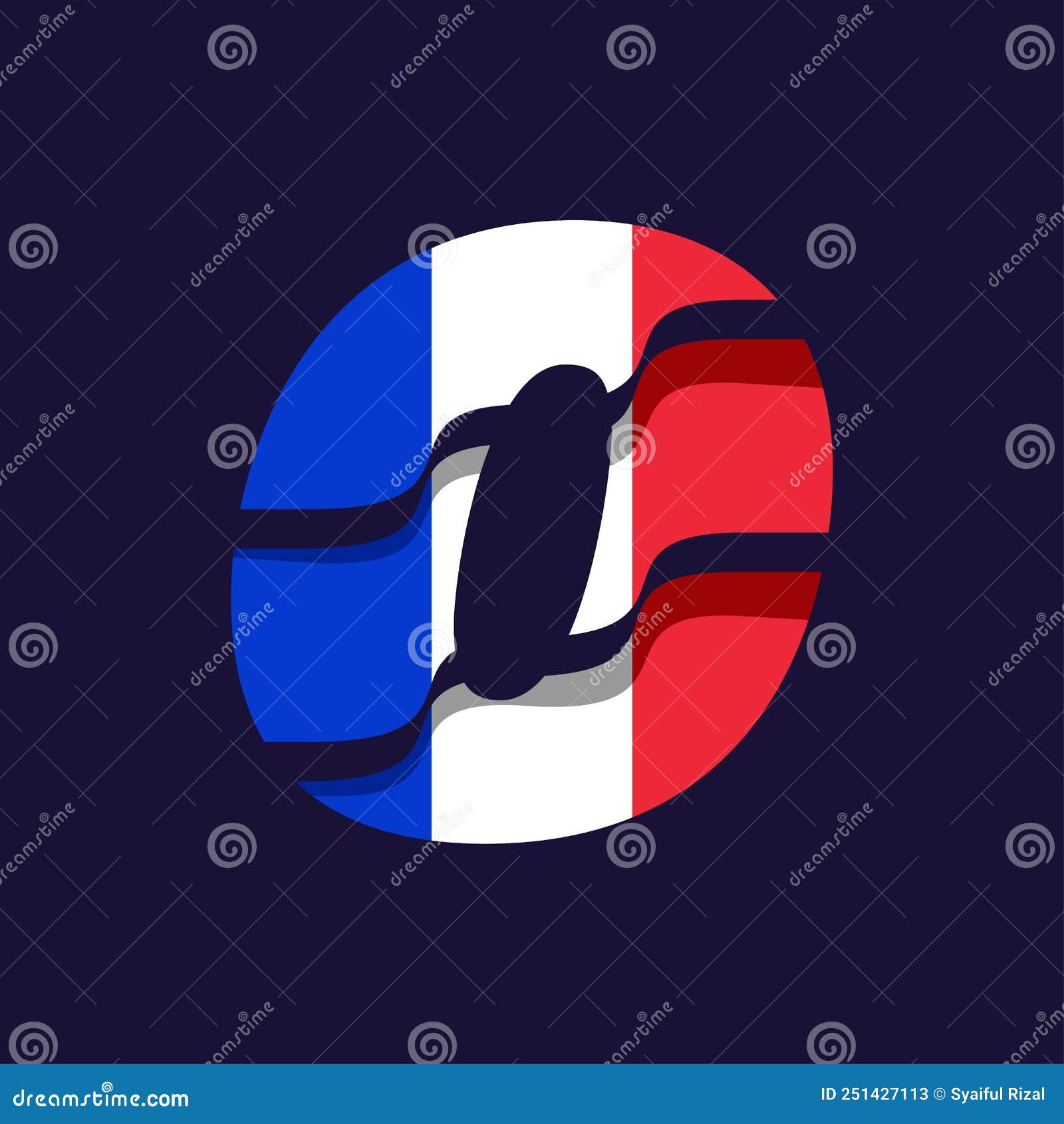 French Flag Logo with Alphabet O Stock Illustration - Illustration of ...
