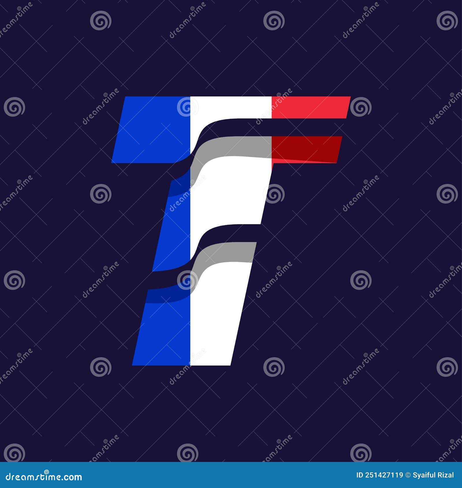 French Flag Logo with Alphabet T Stock Vector - Illustration of button ...