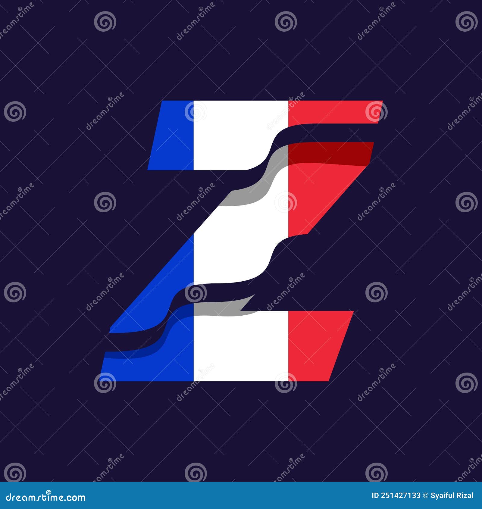 French Flag Logo with Alphabet Z Stock Illustration - Illustration of ...
