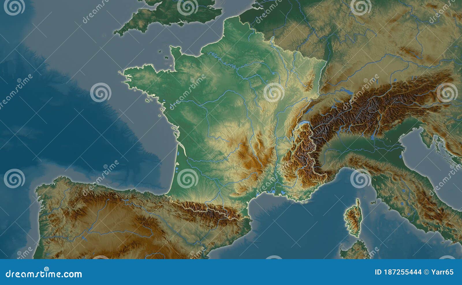 France - Relief. Composition Stock Illustration - Illustration of paris ...