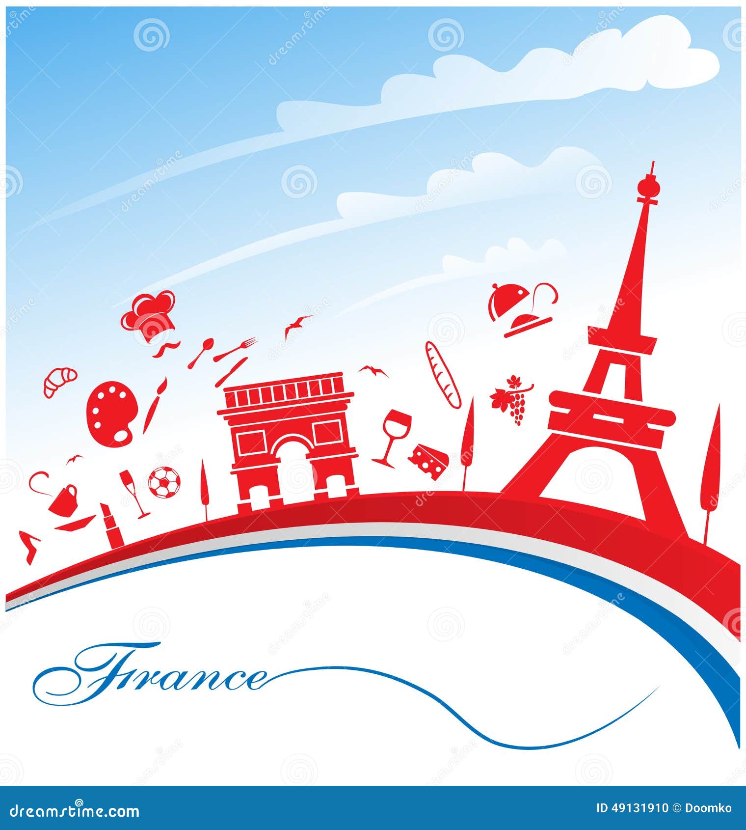 Map Of France On A Background Of The French Flag Stock Illustration ...