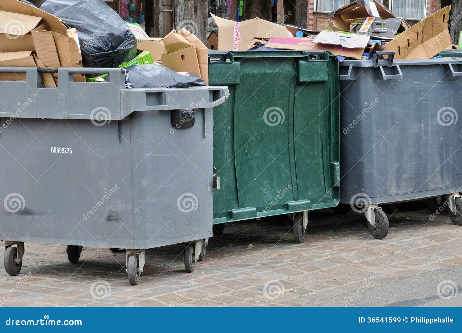 France, Big Trash Cans in Normandie Stock Image - Image of wastepaper ...