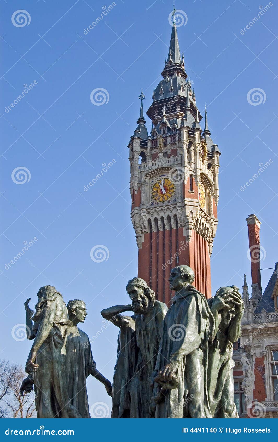 France Calais Town Hall with Statue Stock Photo - Image of hall, europe ...