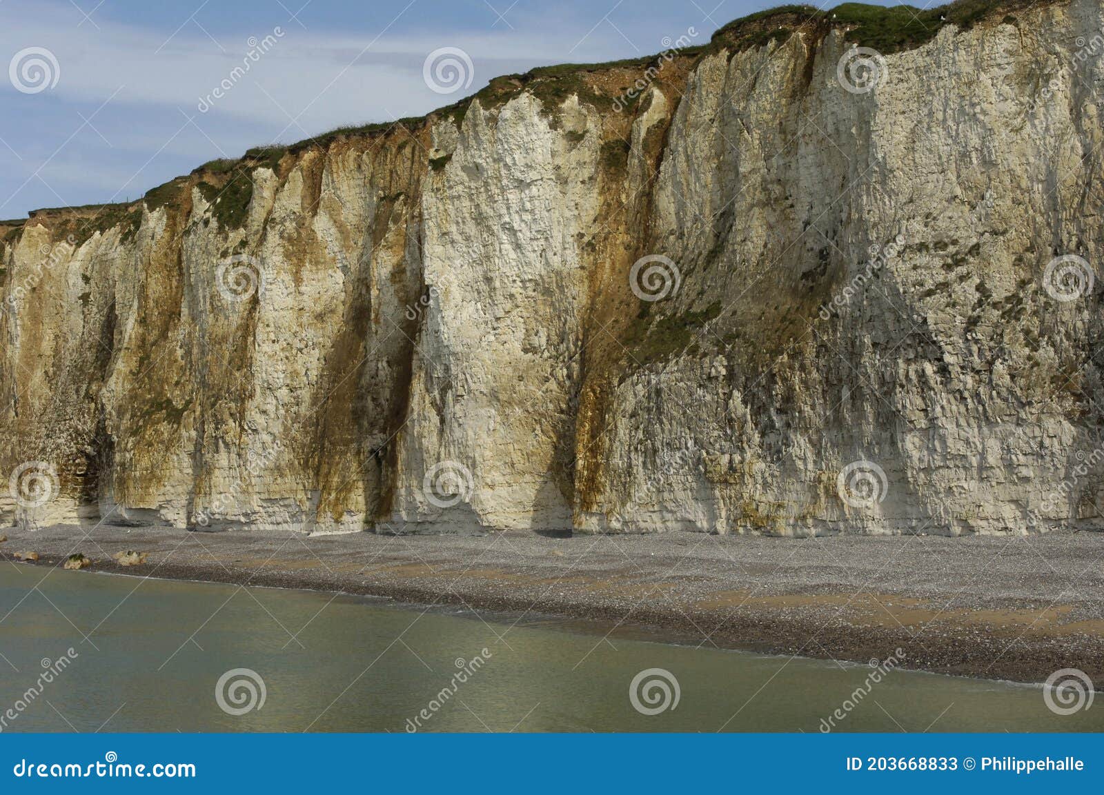 Cliffs in Normandy stock image. Image of cost, erosion - 203668833