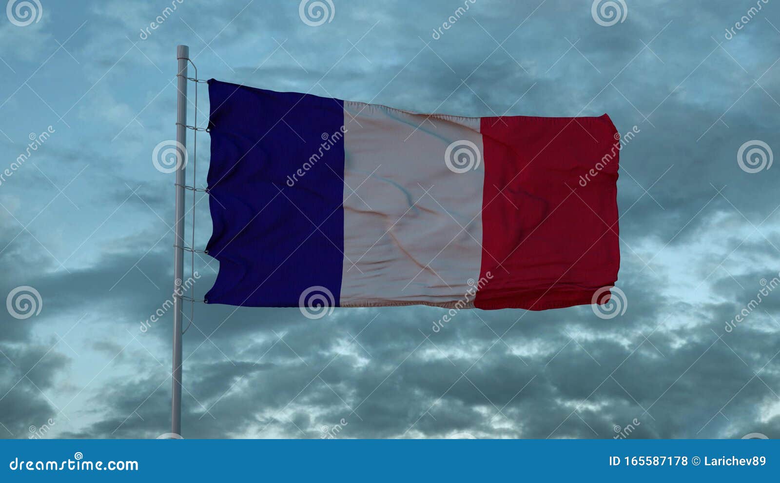 France 3d Flag Floating in the Wind. 3d Illustration Stock Illustration ...