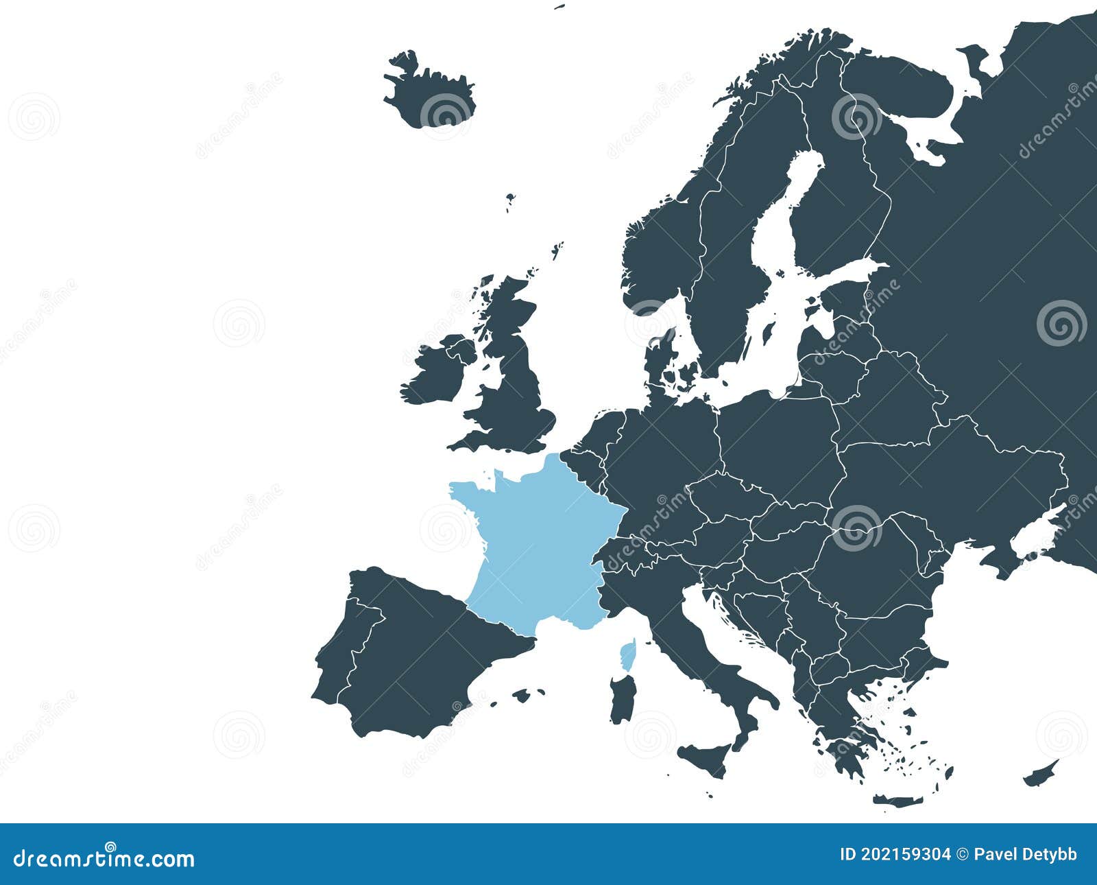 France on Europe Map Vector. Vector Illustration Stock Illustration ...
