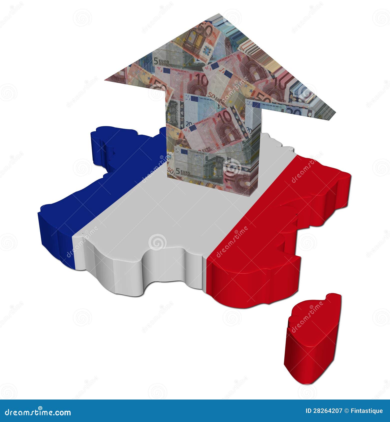France Euros Arrow on Map Flag Stock Illustration - Illustration of ...