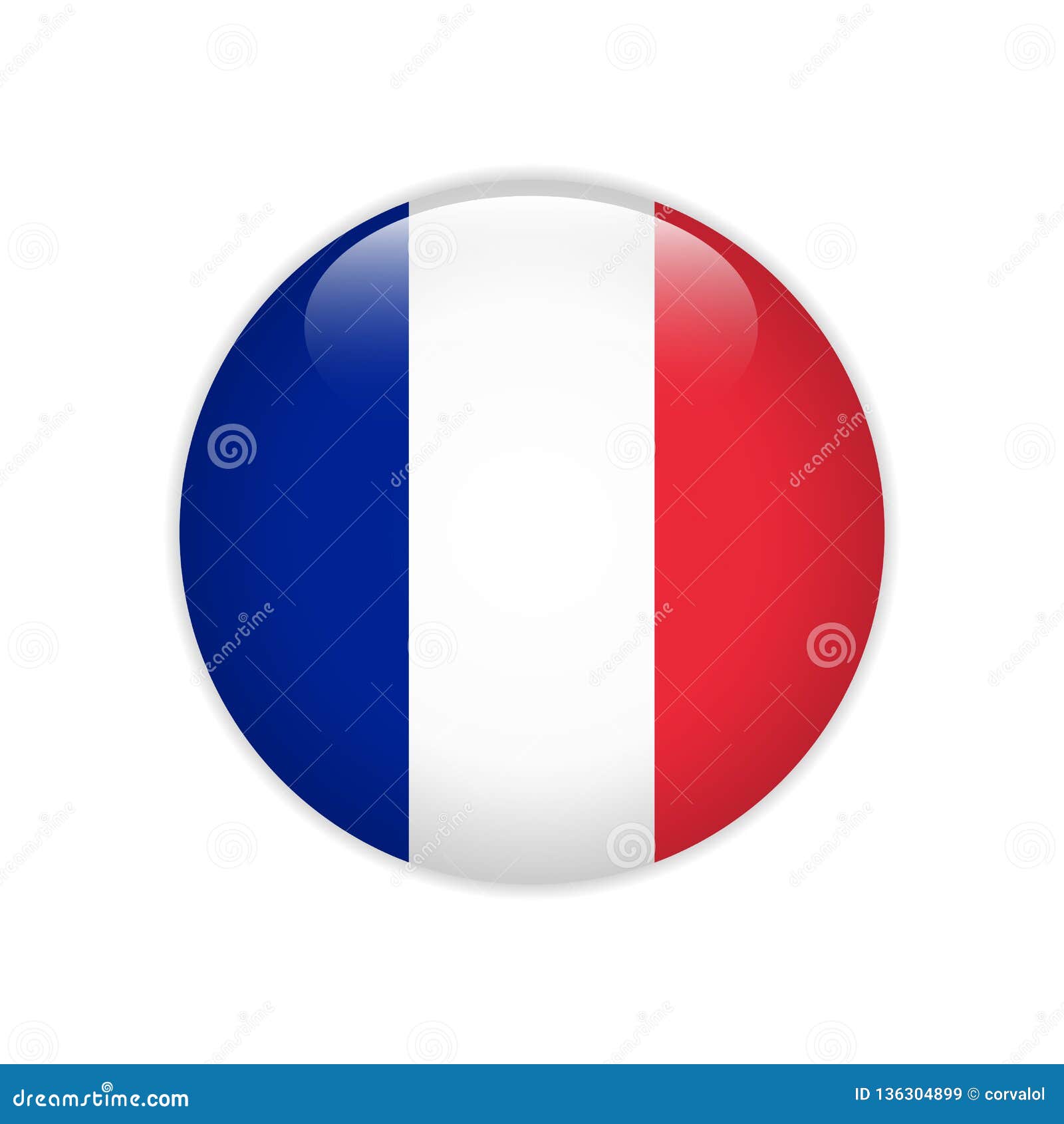 France flag on button stock vector. Illustration of button - 136304899